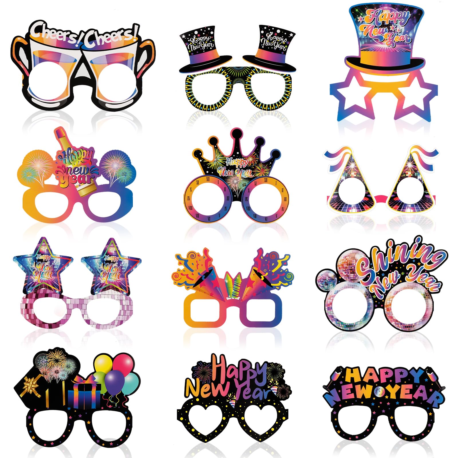 Amazon.com: Konsait 2025 New Years Glasses for Kids, 12Pcs Colorful ...