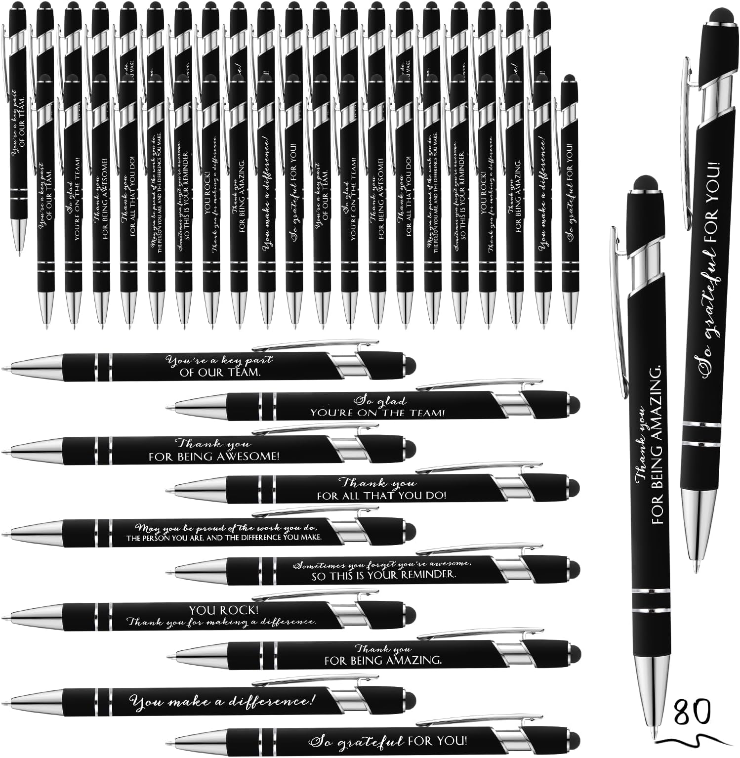Amazon.com : Fuutreo Inspirational Pens Christmas Thank You Gifts Black ...