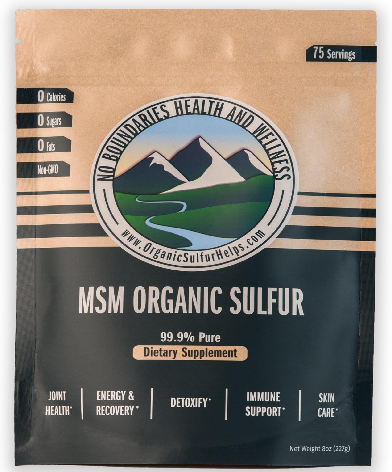 Amazon.com: MSM Organic Sulfur Crystals by No Boundaries Health and ...