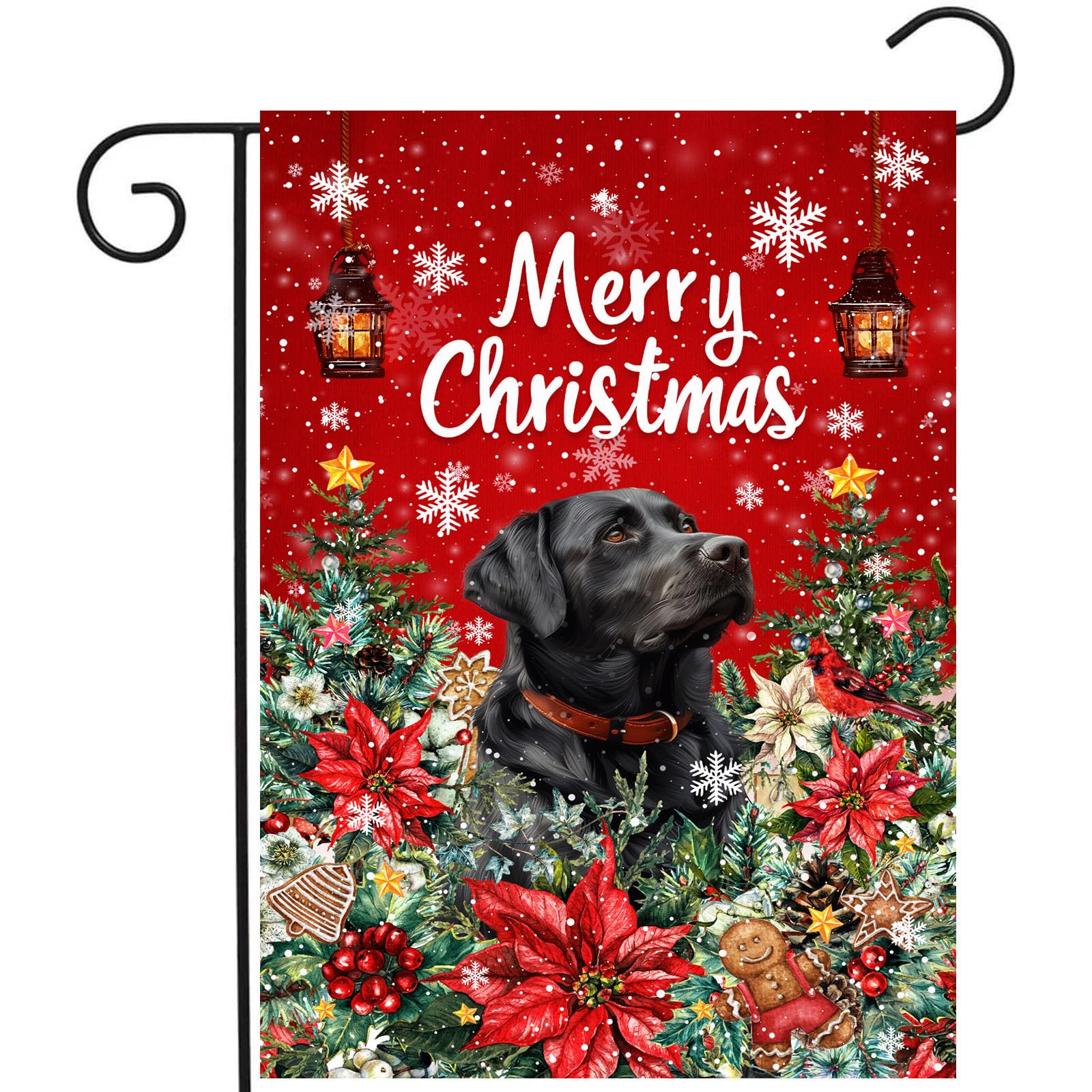 Amazon.com : Christmas Black Lab Garden Flag Merry Christmas Labrador ...