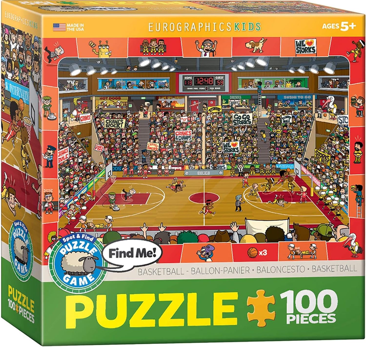 Amazon.com: Basketball - Spot and Find Puzzle, 100-Piece : Toys & Games