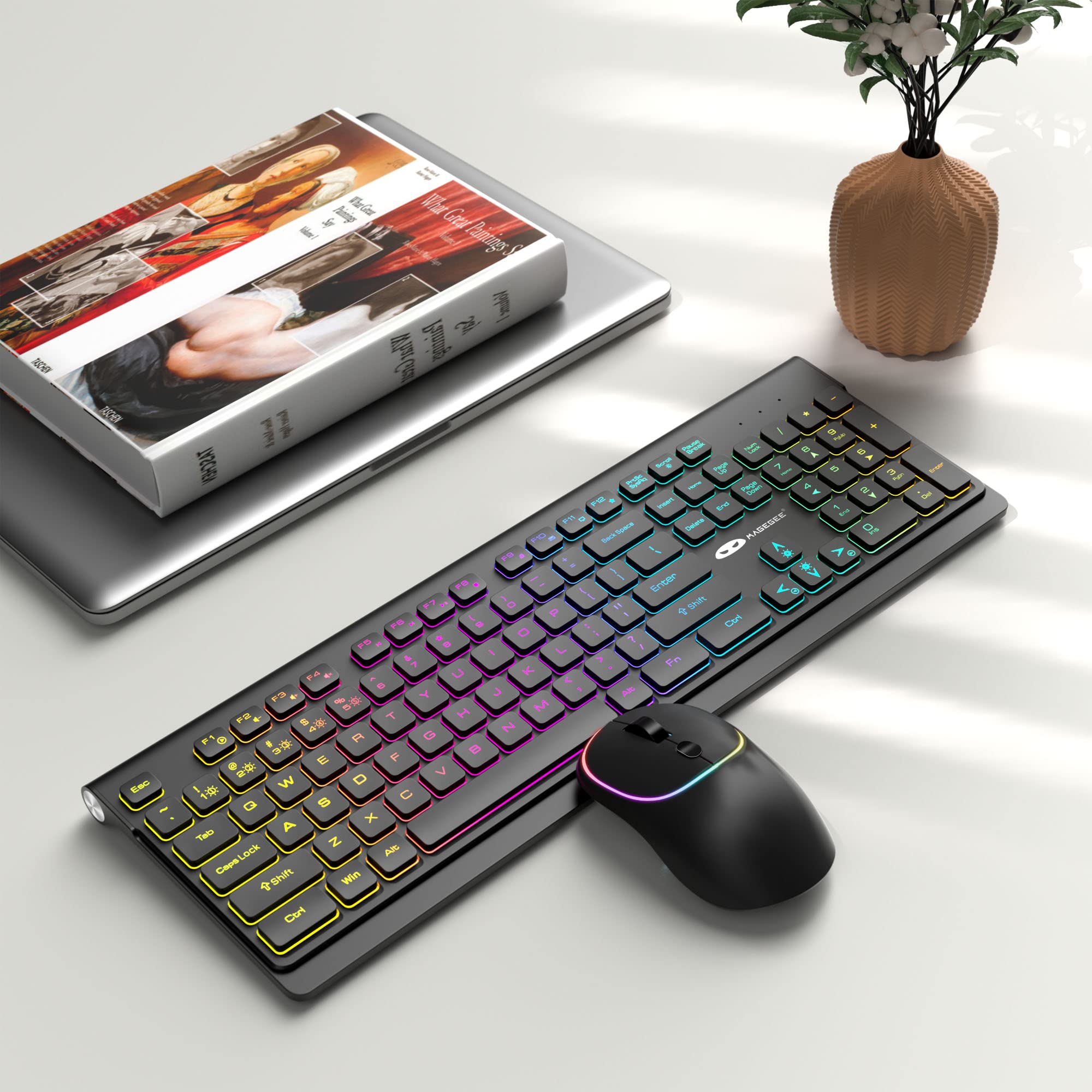 Snapklik.com : MageGee V650S Wireless Keyboard Mouse Combo, 24G Full ...