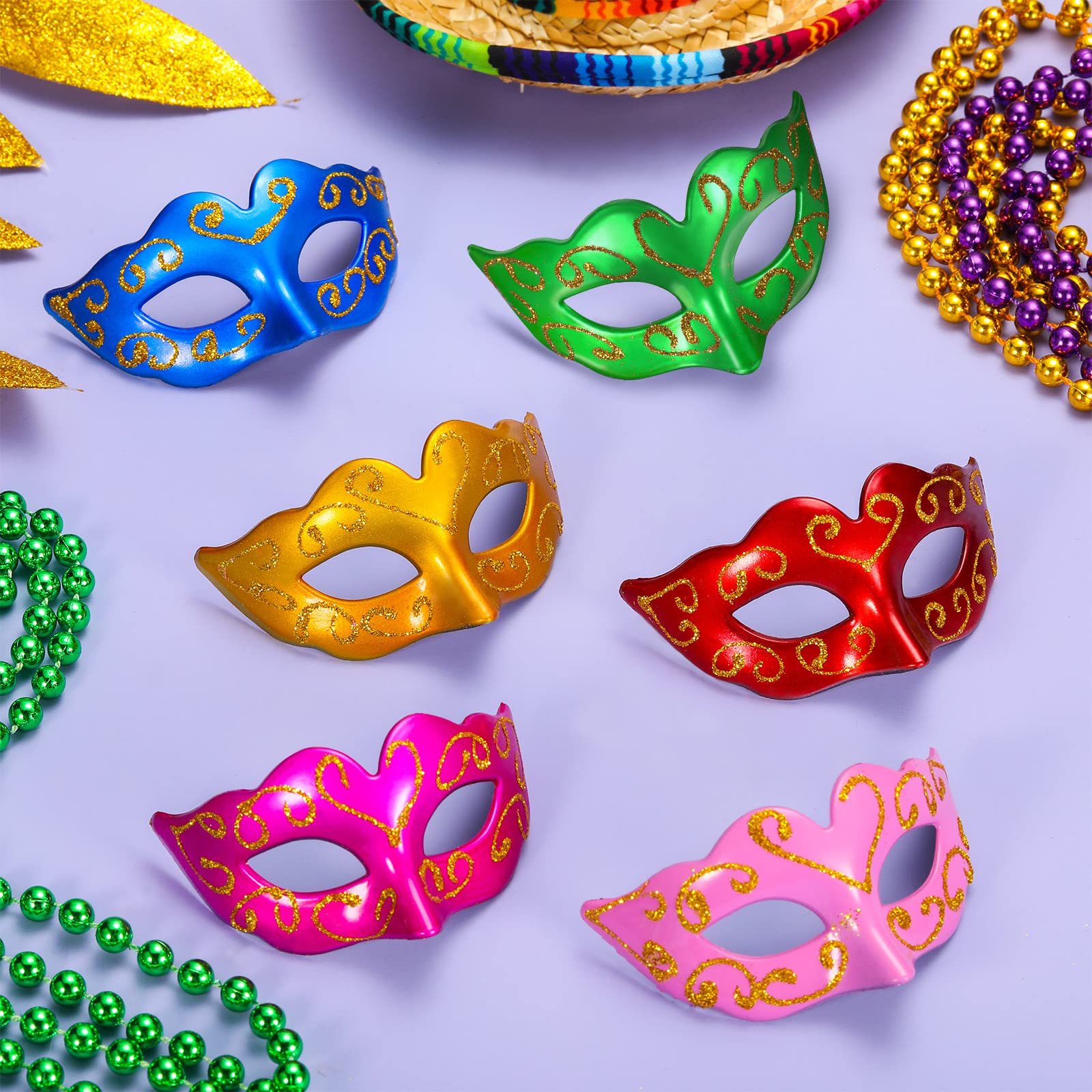 Snapklik.com : 24 Pcs Mini Mardi Gras Mask Mini Masks Masquerade ...