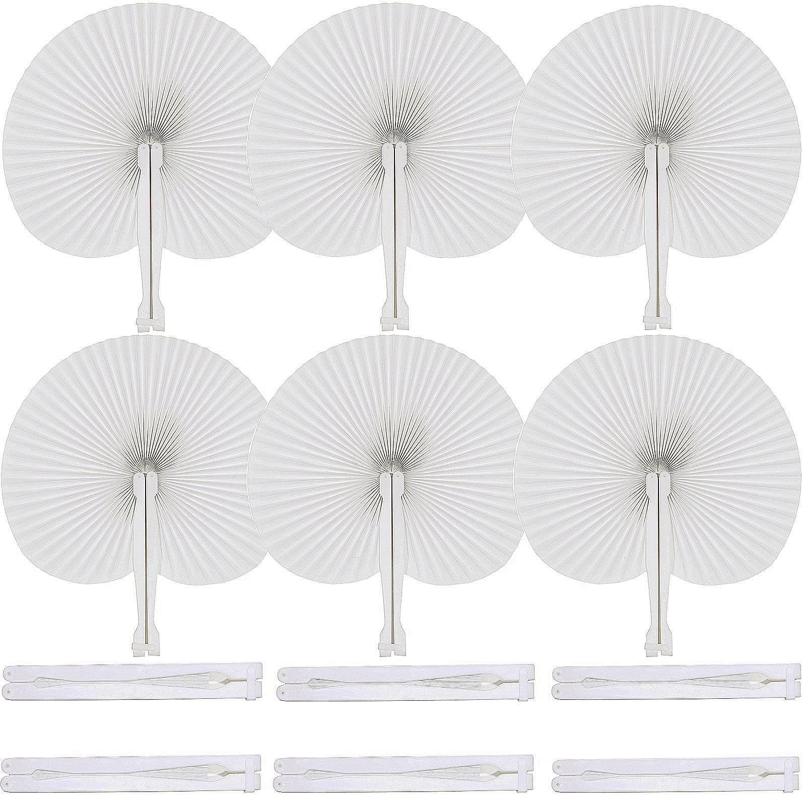 Amazon.com: Juvale White Paper Folding Fans - Handheld Foldable Fans ...