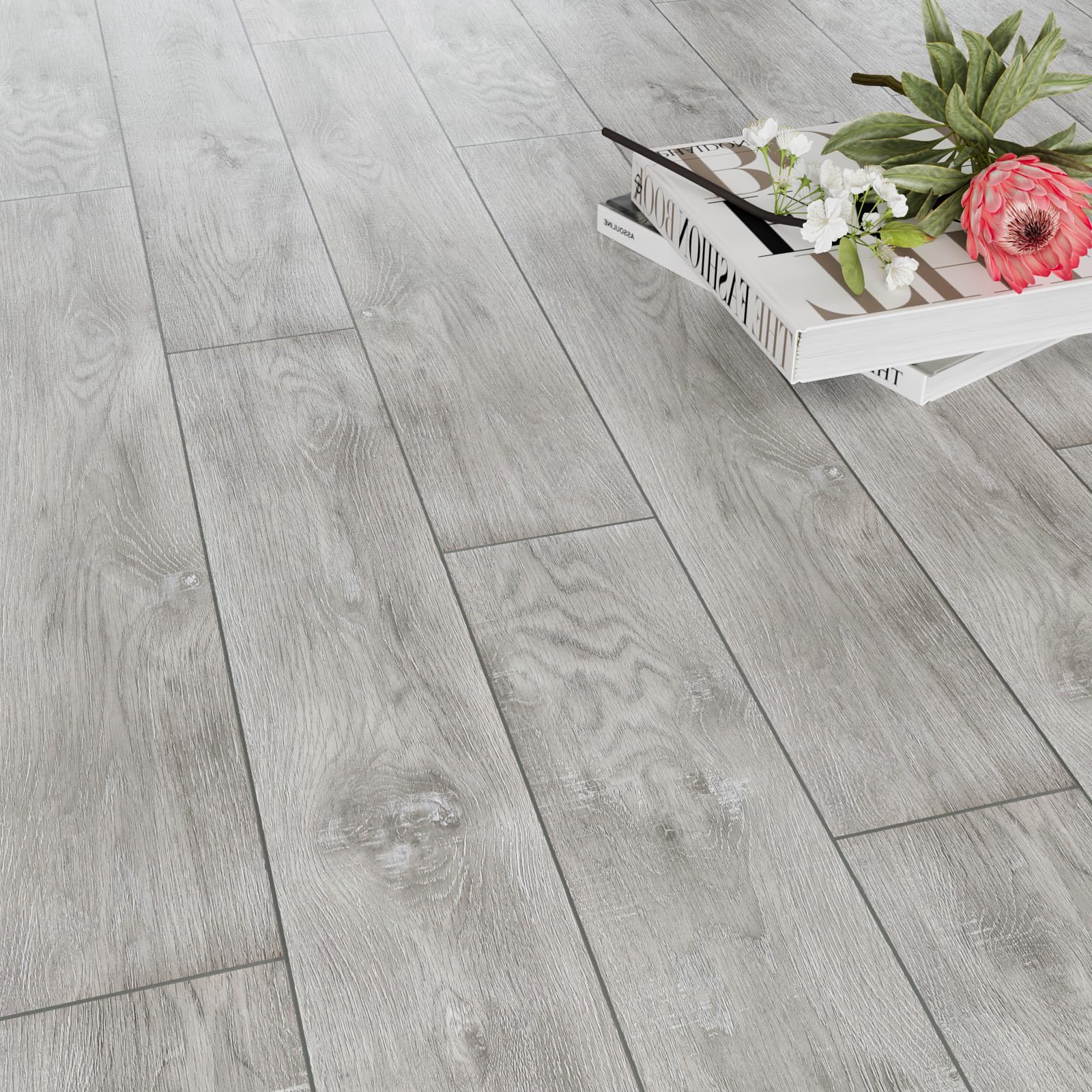 Ash Light Gray Vinyl Plank Flooring COREtec Soft Step Premium 01024