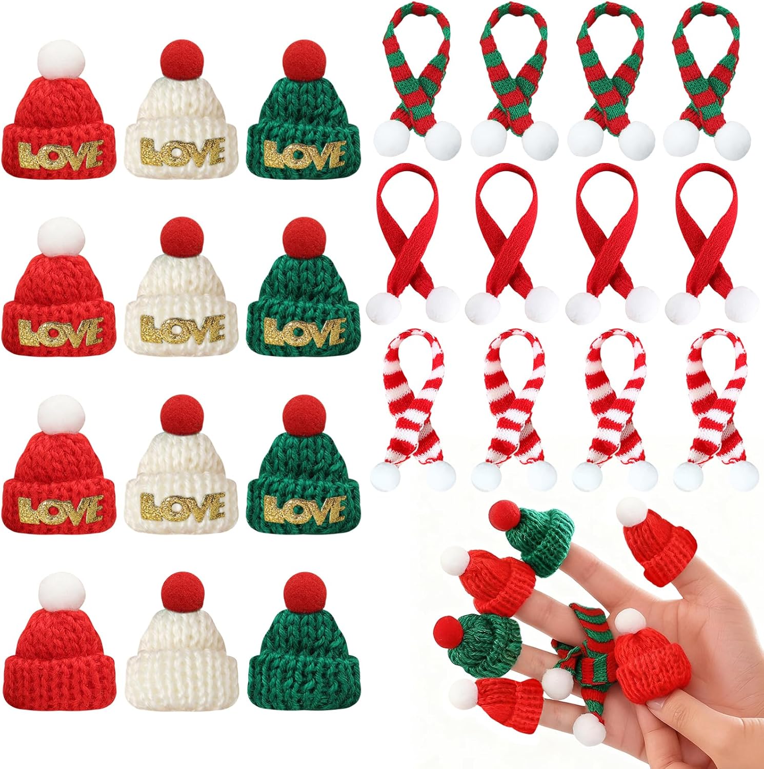 Amazon.com: ZukQvrivelig 24 Pcs Mini Santa Hats Set,Small Santa Hats ...