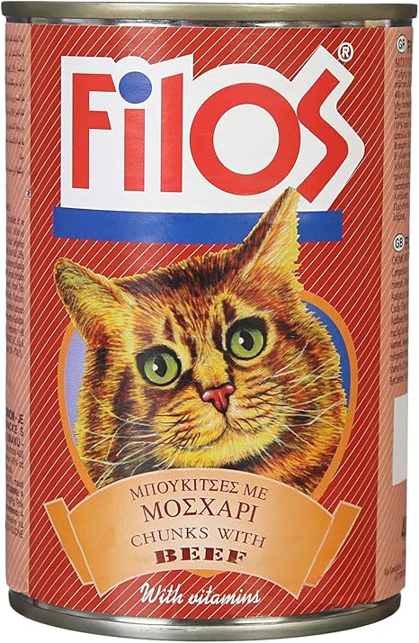 Filos Cat Food Chunks With Beef - 405 g: Buy Online at Best Price in ...