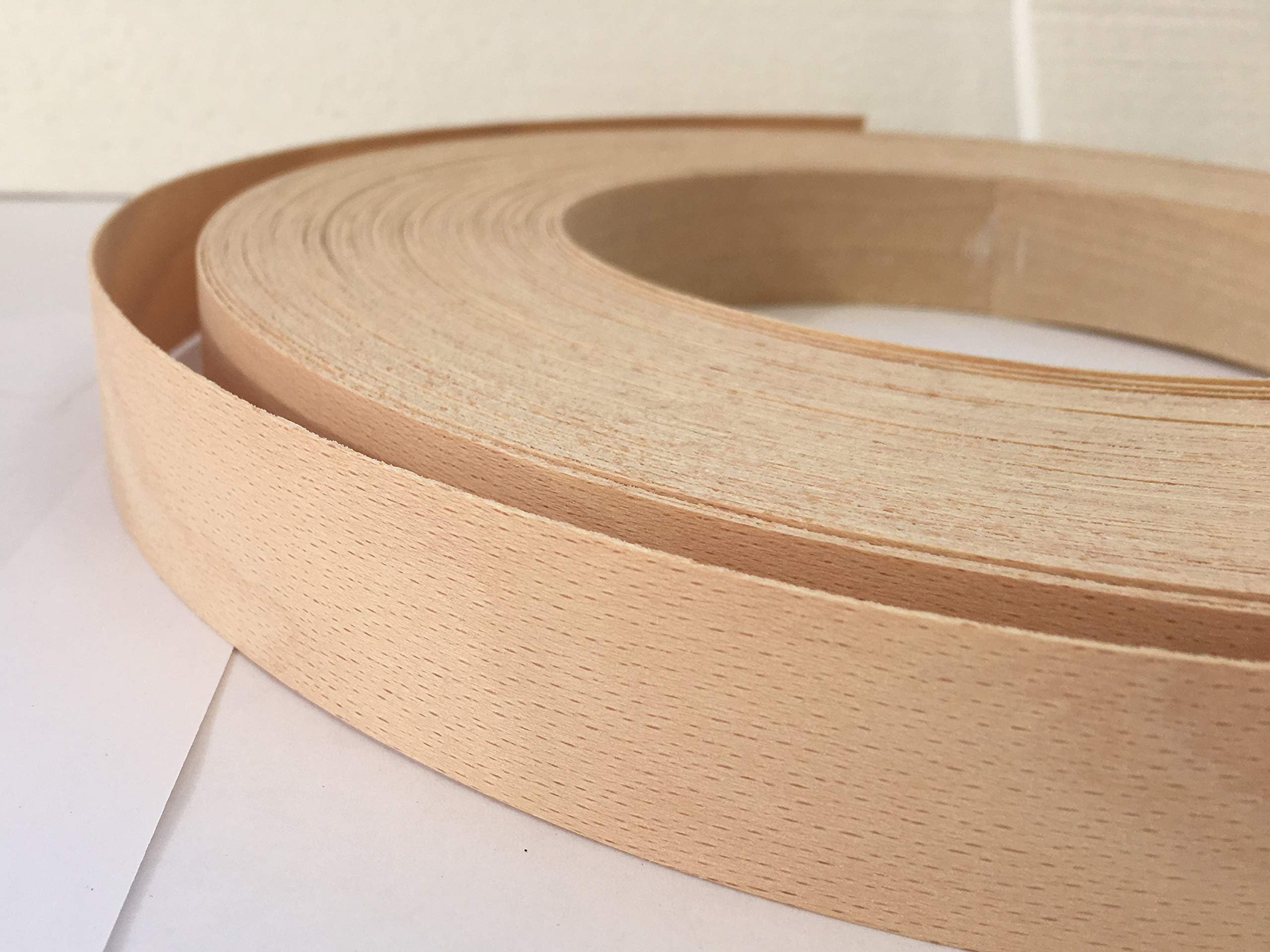 Pre Glued Iron on Walnut Wood Veneer Edging Tape 40mm wide x 5 Metres ...