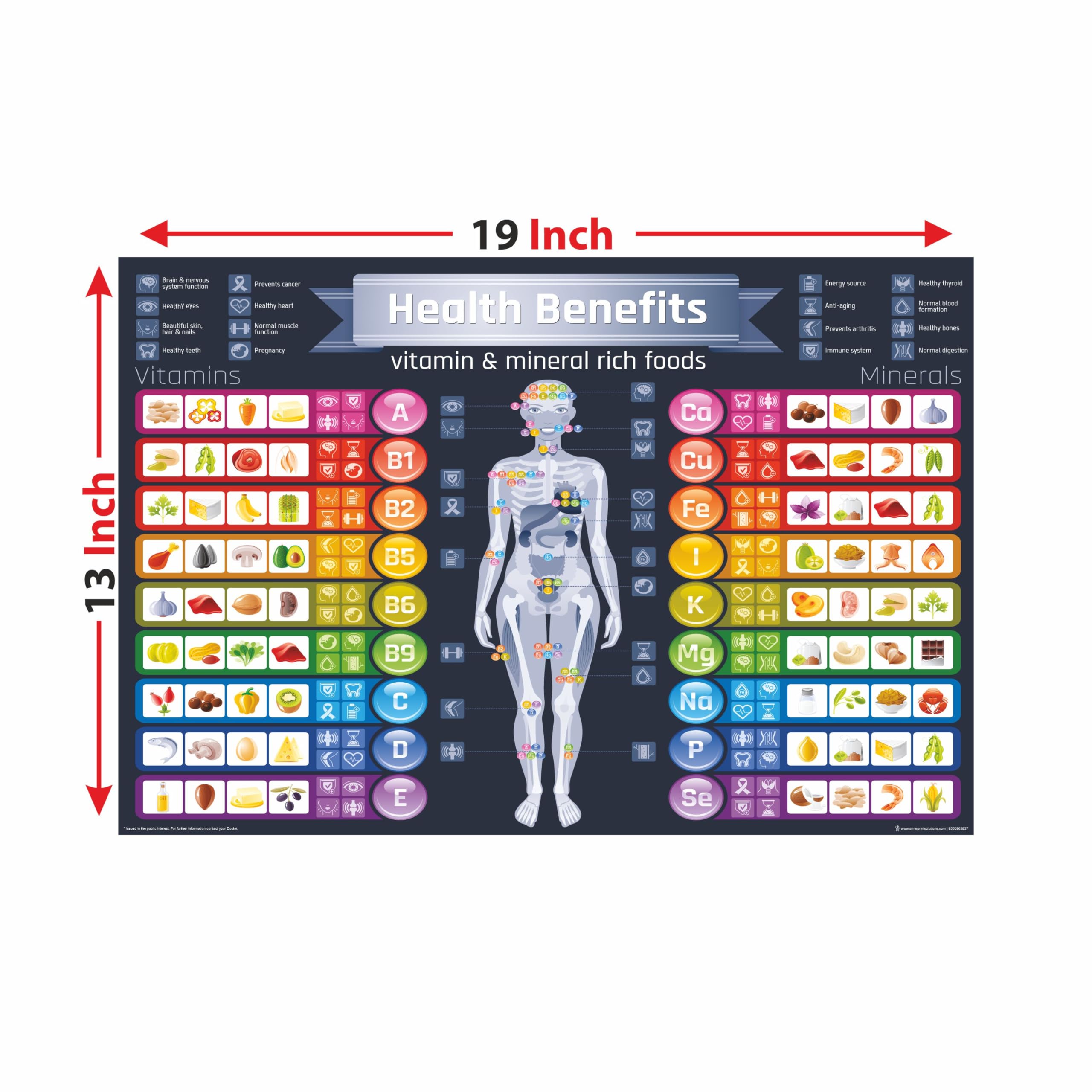 Buy Anne Print Solutions® Health Benefits Poster (Without Frame) For ...