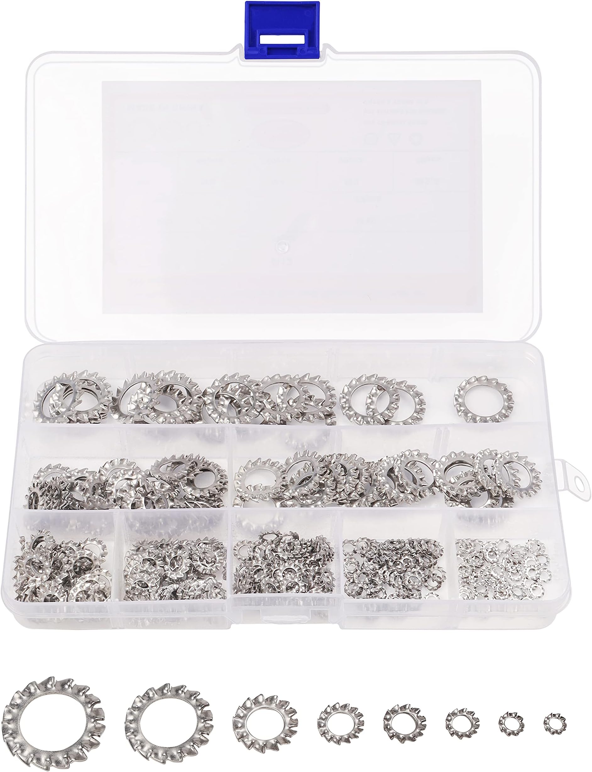 270 Stück Zahnscheibe Sicherungsscheiben Edelstahl Innenzahn gezackte ...