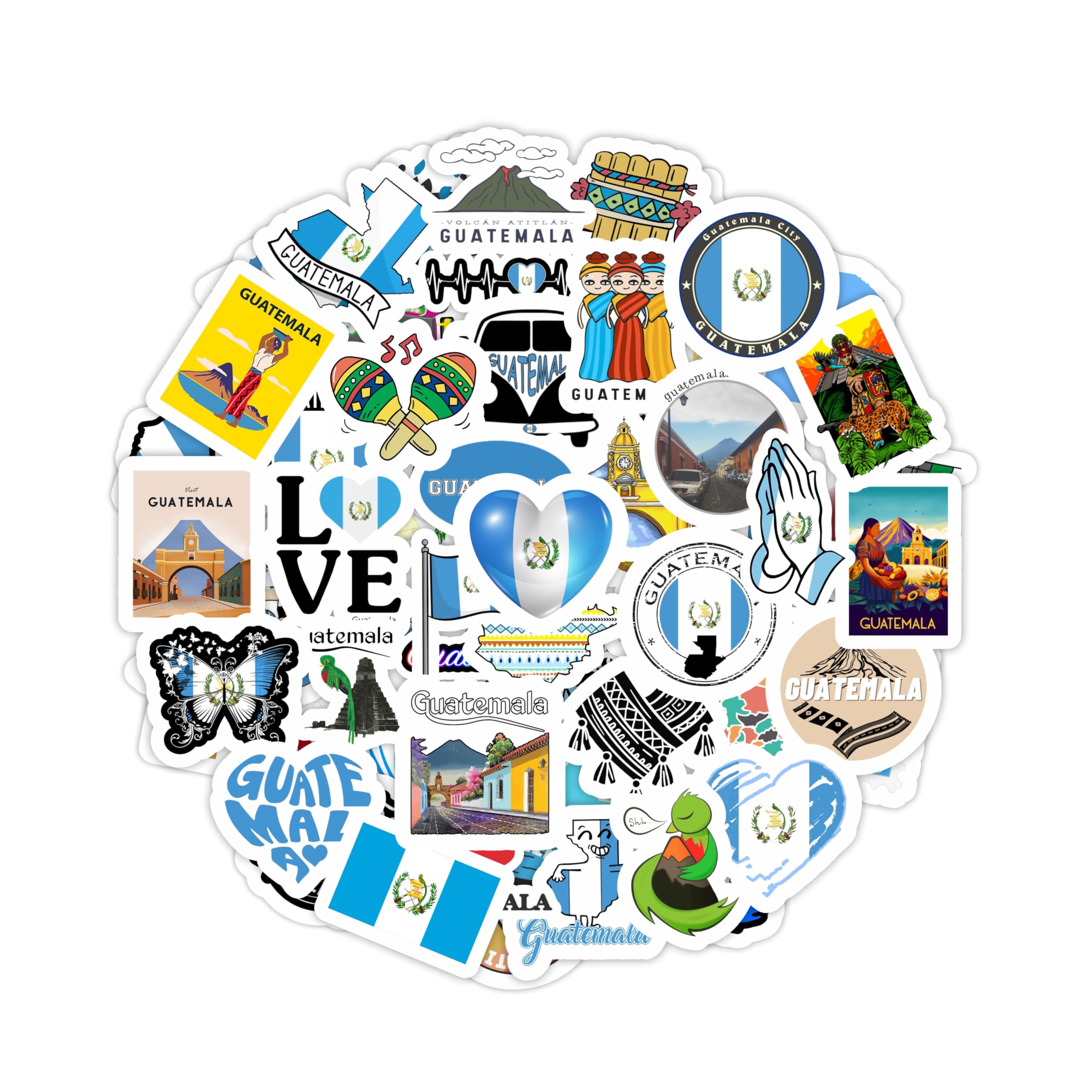 Amazon.com: Guatemala Stickers for Water Bottle and Laptop - Guatemala ...