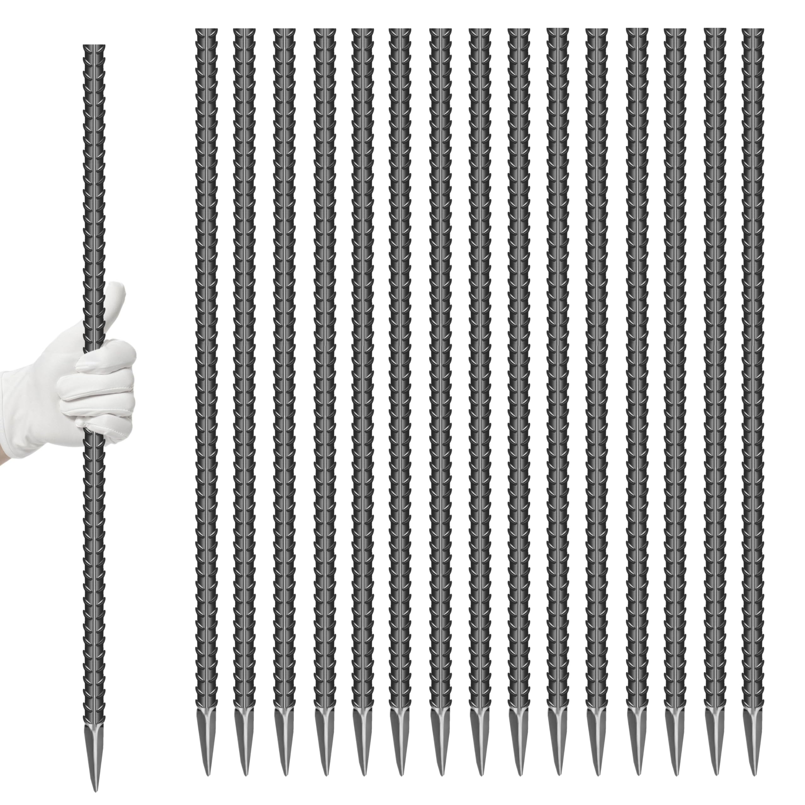 Amazon.com : 16 Pieces 24-Inch Garden Ground Stakes Galvanized Steel ...
