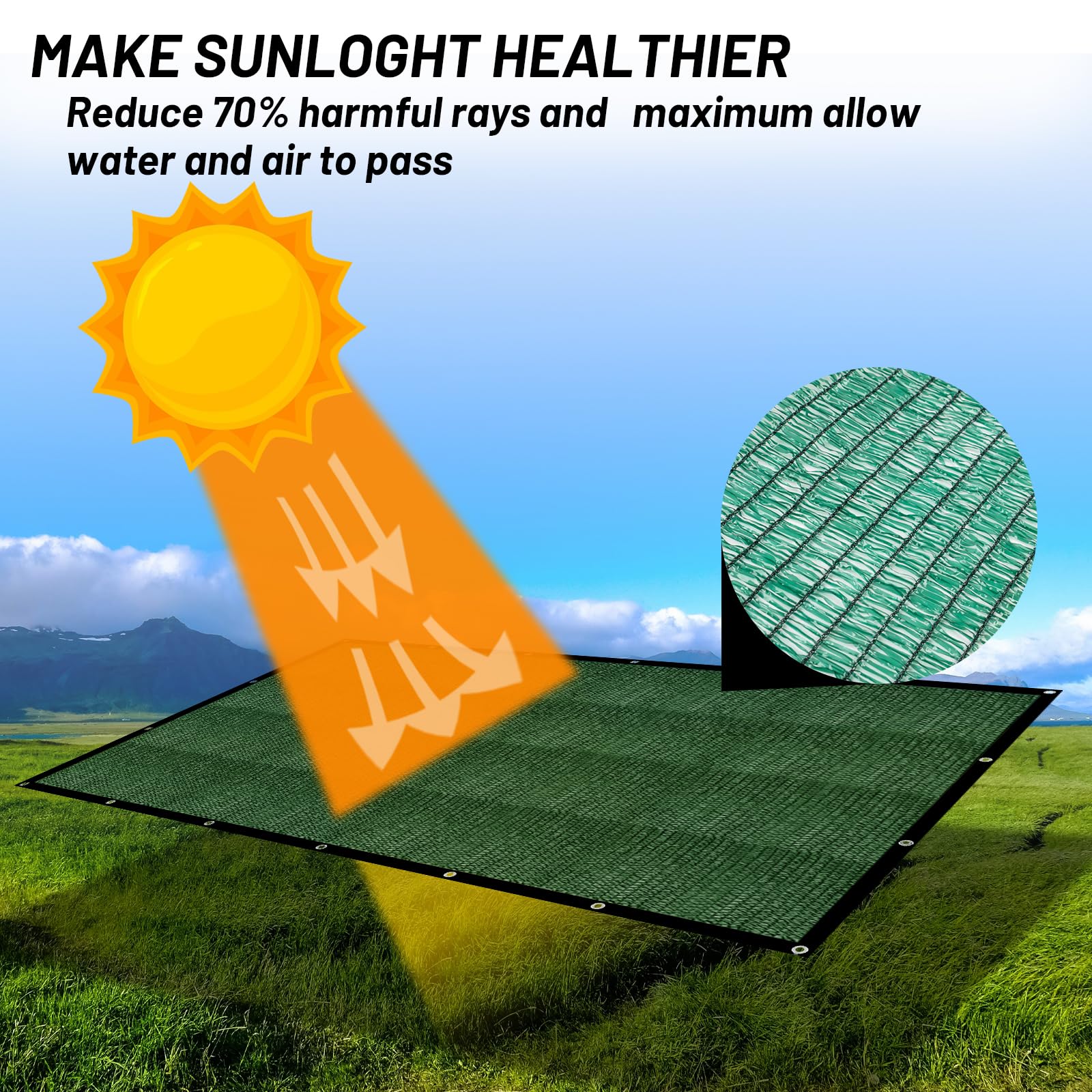 Snapklik.com : Cool Area 70% Sun Shade Cloth Mesh Tarp