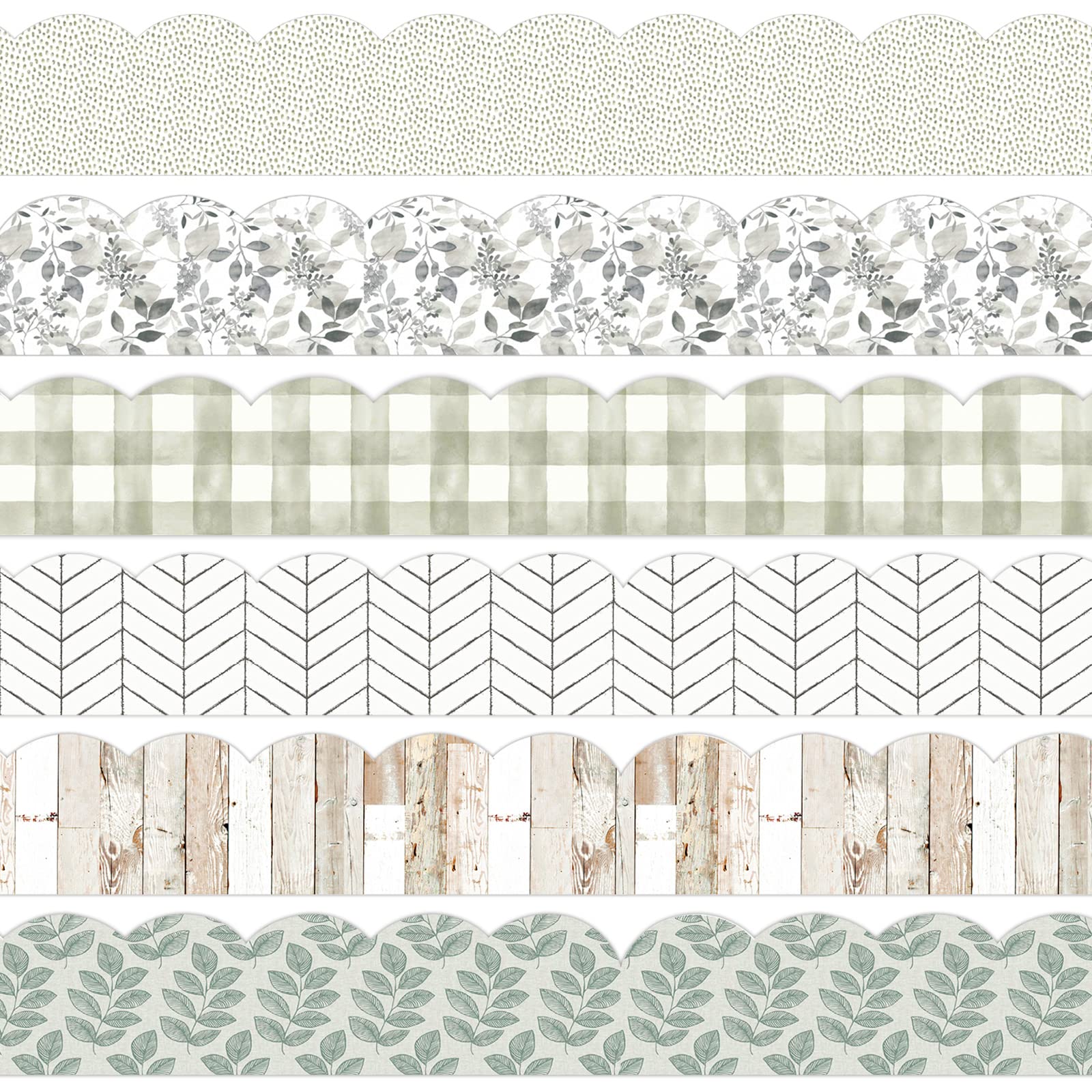 Amazon.com: Whaline 69Ft Farmhouse Bulletin Board Borders 6 Designs ...