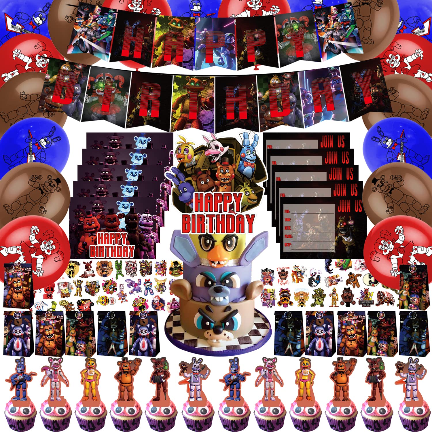 Fnaf Birthday Party Supplies Party Decorations Birthday Banner Candy ...