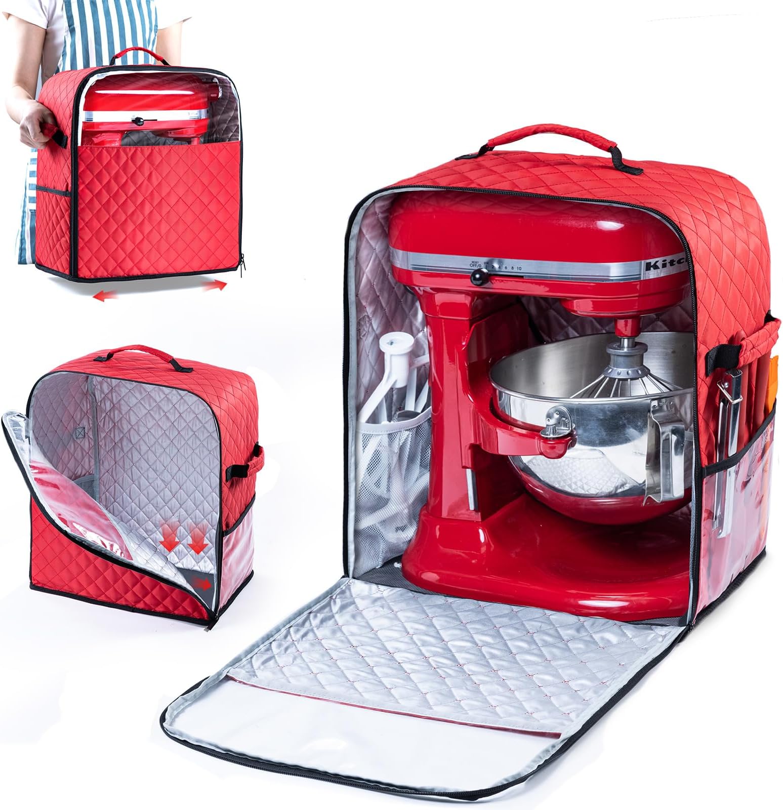 Amazon.com: BAGSPRITE Stand Mixer Cover with Appliance Sliders Base ...