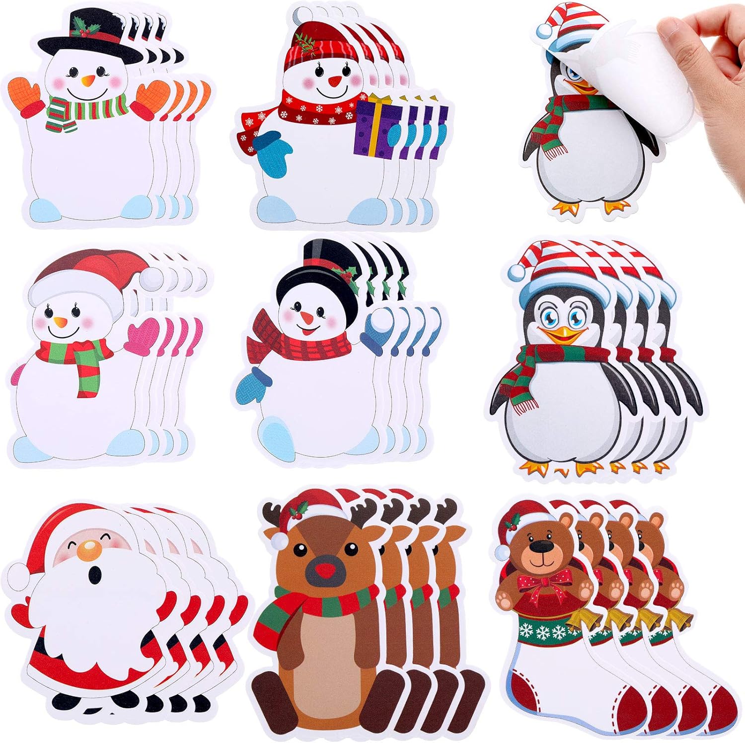 Brandclub - 32 Pieces Christmas Notepad Winter Theme Self Sticky Notes ...