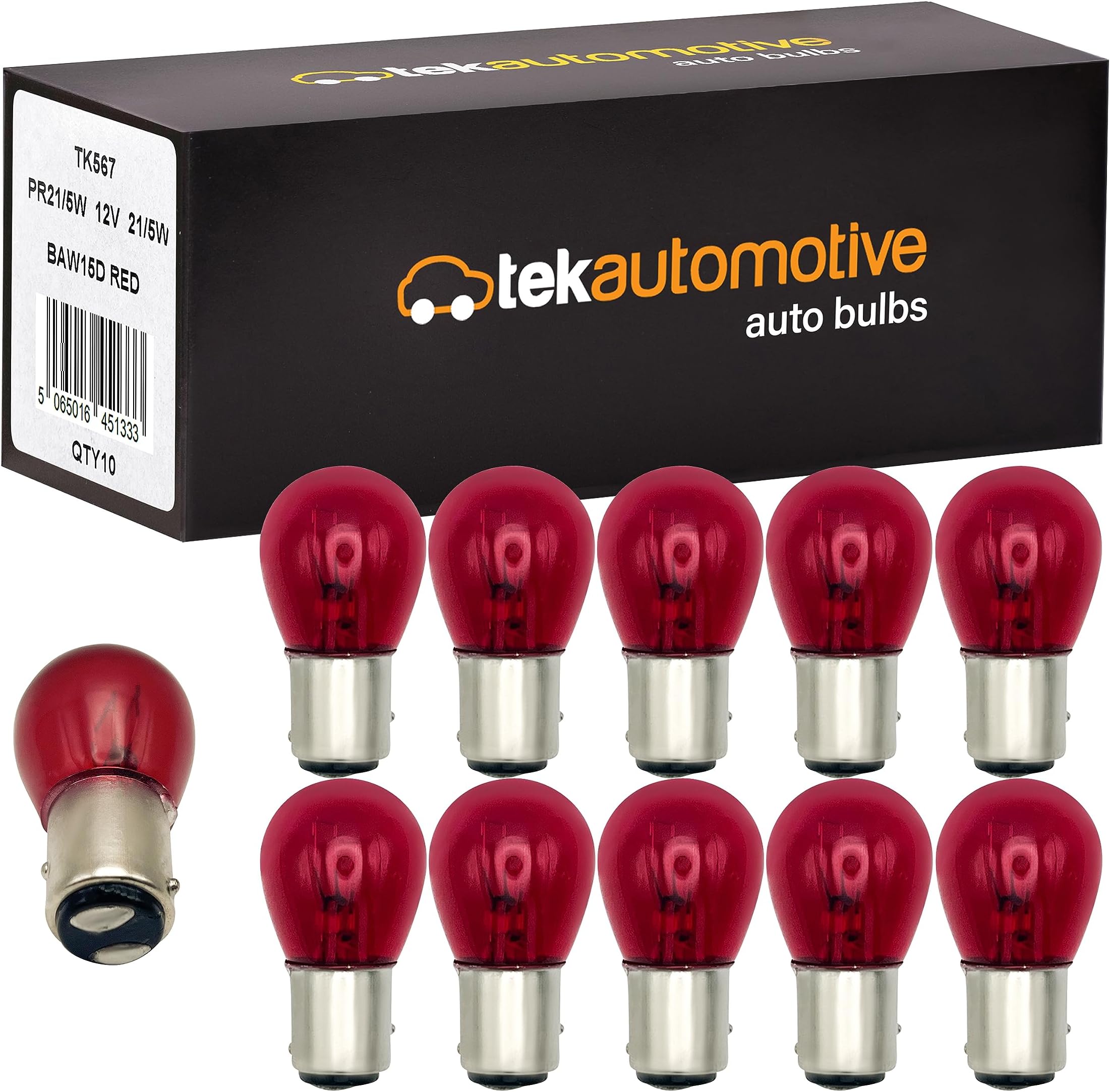 Tek Automotive 380 Bulb Red Brake Light Bulbs, 380R Car Light Bulbs 12V ...
