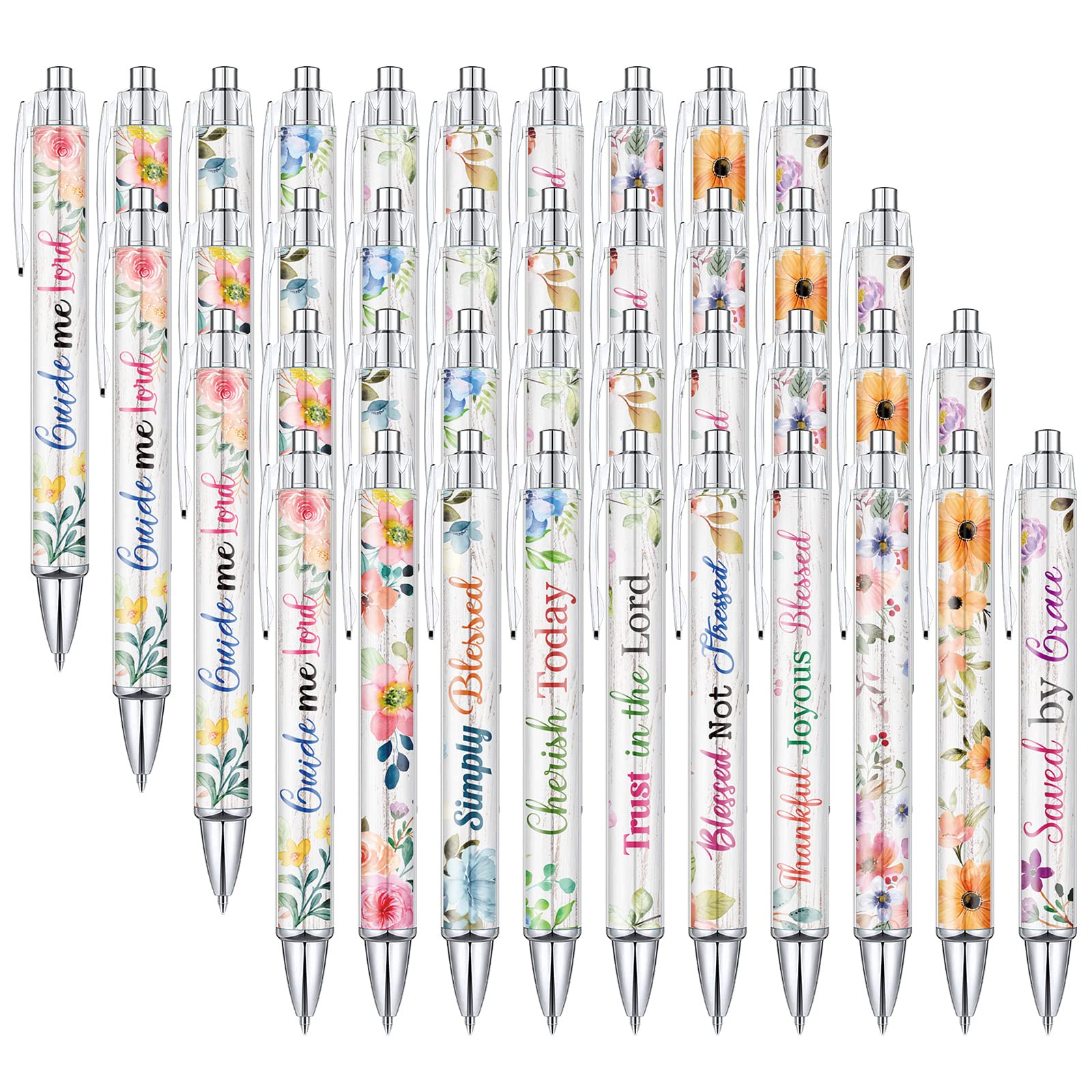 Amazon.com : Sabary Bible Verse Ballpoint Pens Christian Flower Pens ...