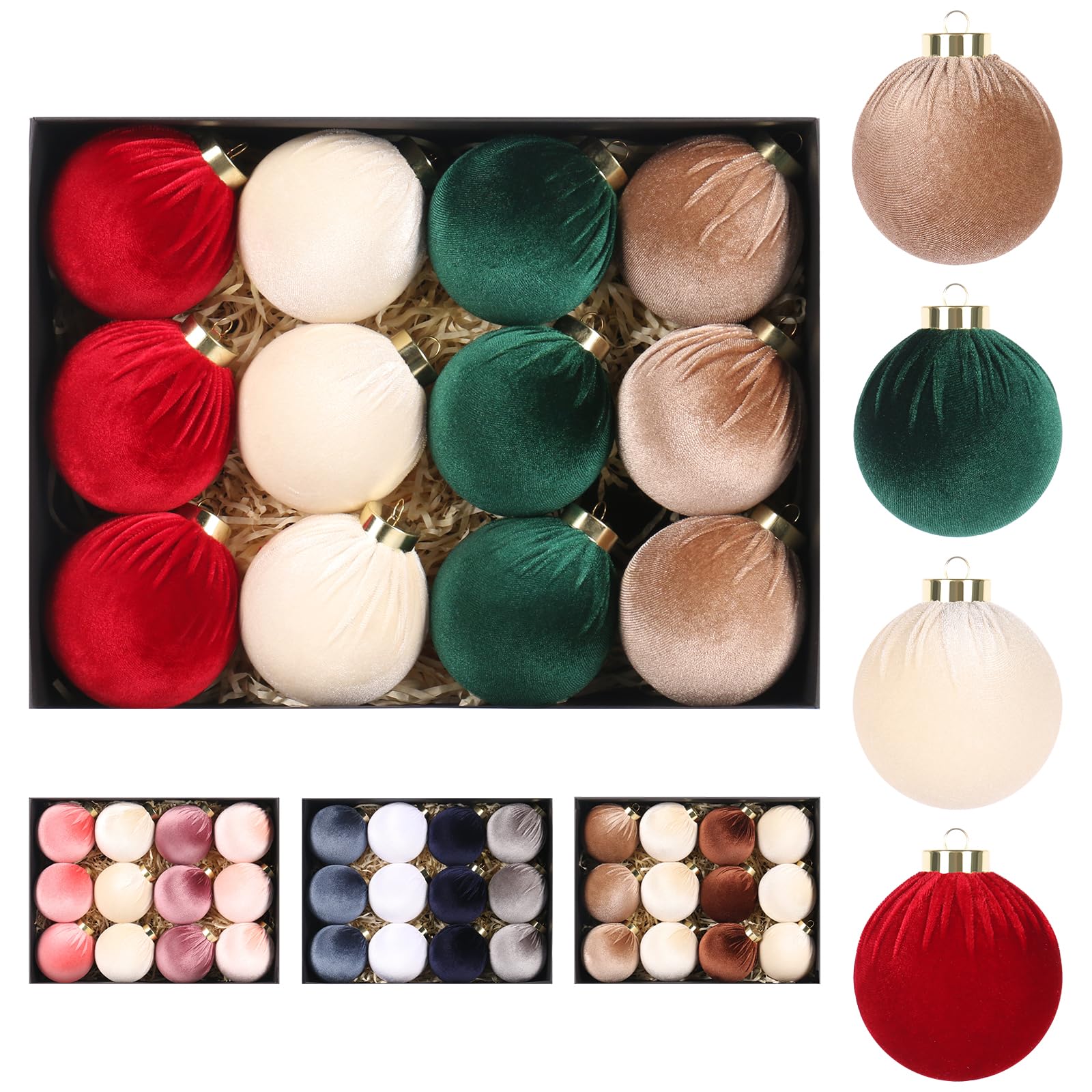 Amazon.com: Super Holiday 3.14" Velvet Christmas Balls, 12PCS 80MM ...