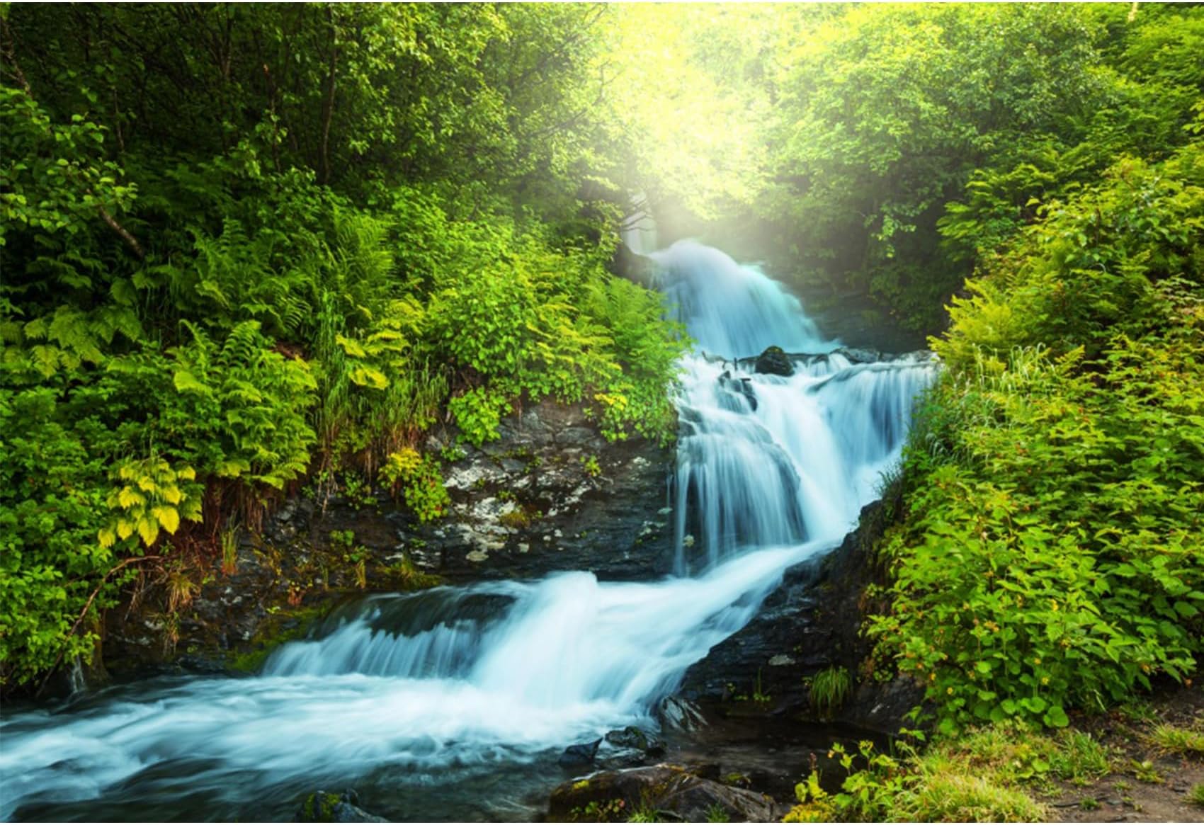 Amazon.com : AOFOTO 5x7ft Waterfall Photography Backdrop Nature ...