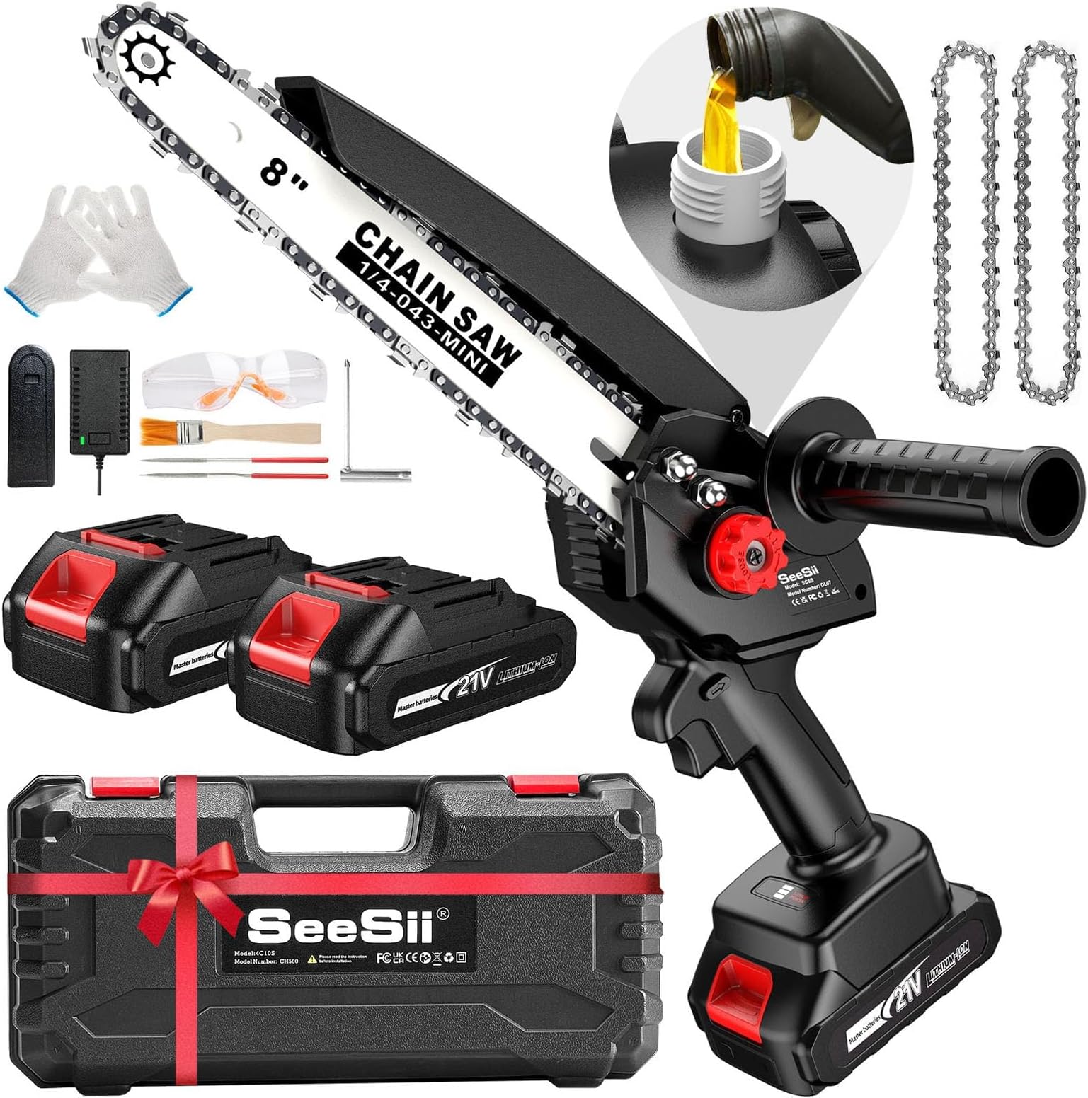 Amazon.com: Mini Chainsaw 8 Inch, Cordless Mini Chainsaw Battery ...
