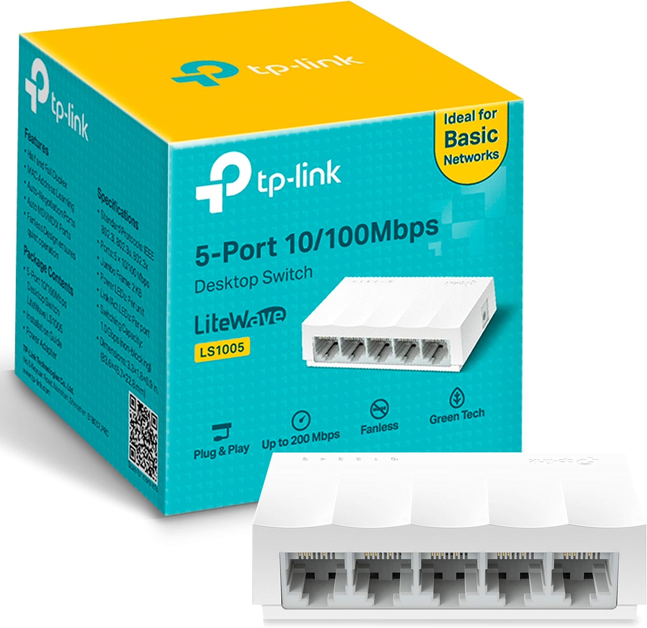 D-Link DGS-105/B 5-Port Gigabit Unmanaged Metal Desktop Switch 10/100 ...