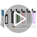 Amazon.com: Nefeeko 32 oz Glass Water Bottles with Straw, Time Marker ...