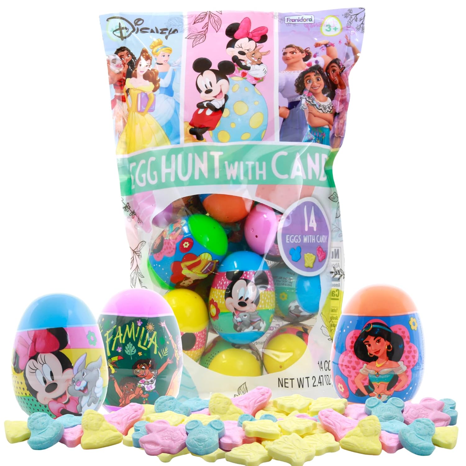 Amazon.com : Candy Filled Plastic Easter Eggs, Disney Themed Egg Hunt ...