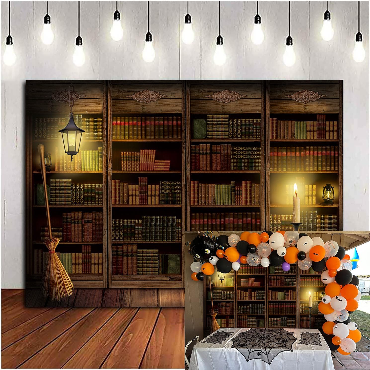 Amazon.com : Wizard Magic Bookshelf Backdrop 7x5FT Boho Vintage Library ...
