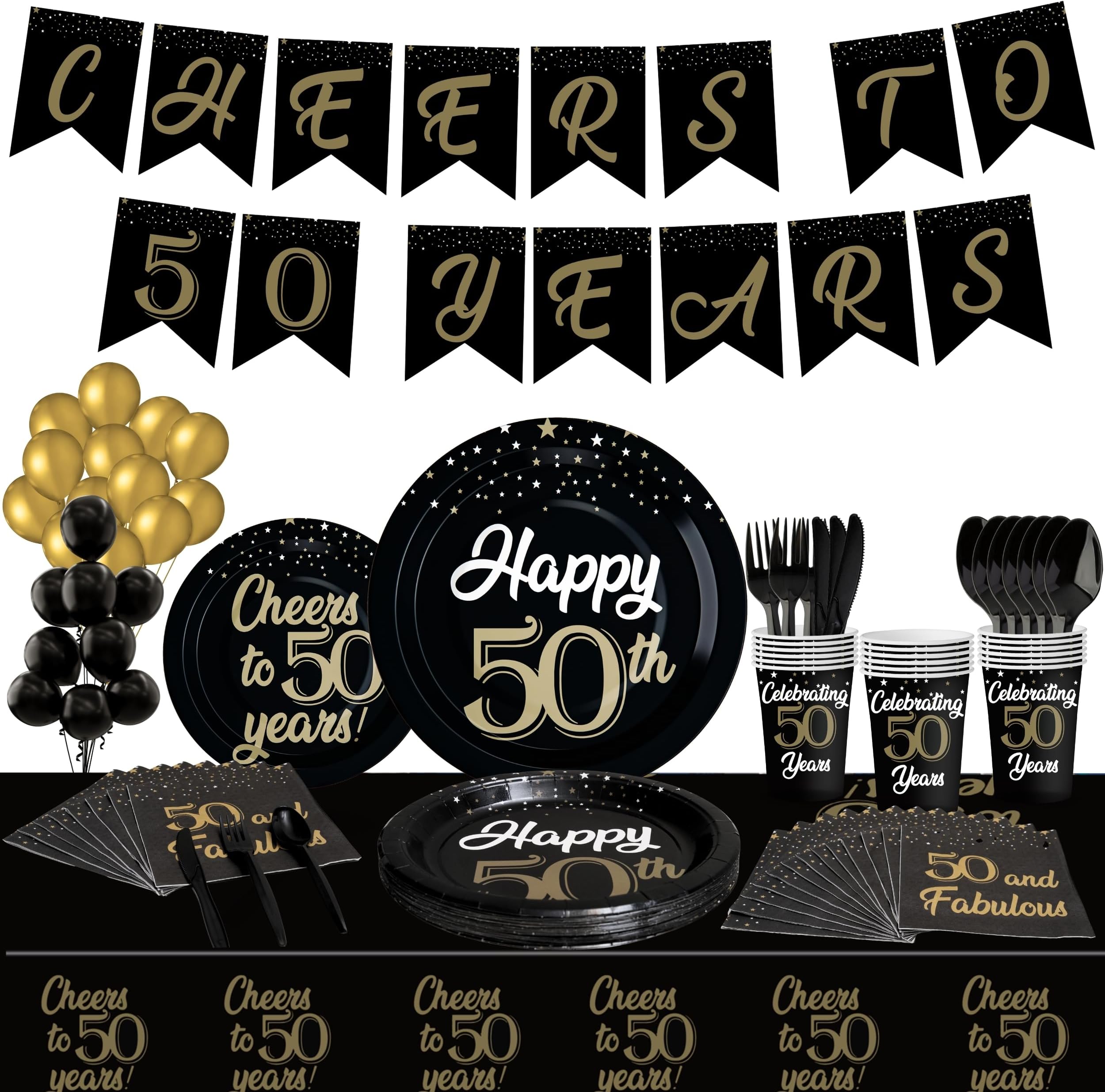Amazon.com: Hegbolke 50th Birthday Decorations for Women and Men - 162 ...