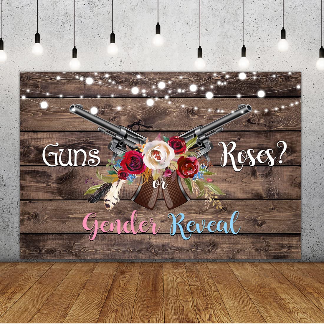 Buy Lofaris s or Roses Gender Reveal Backdrop Rustic Wooden Photography ...
