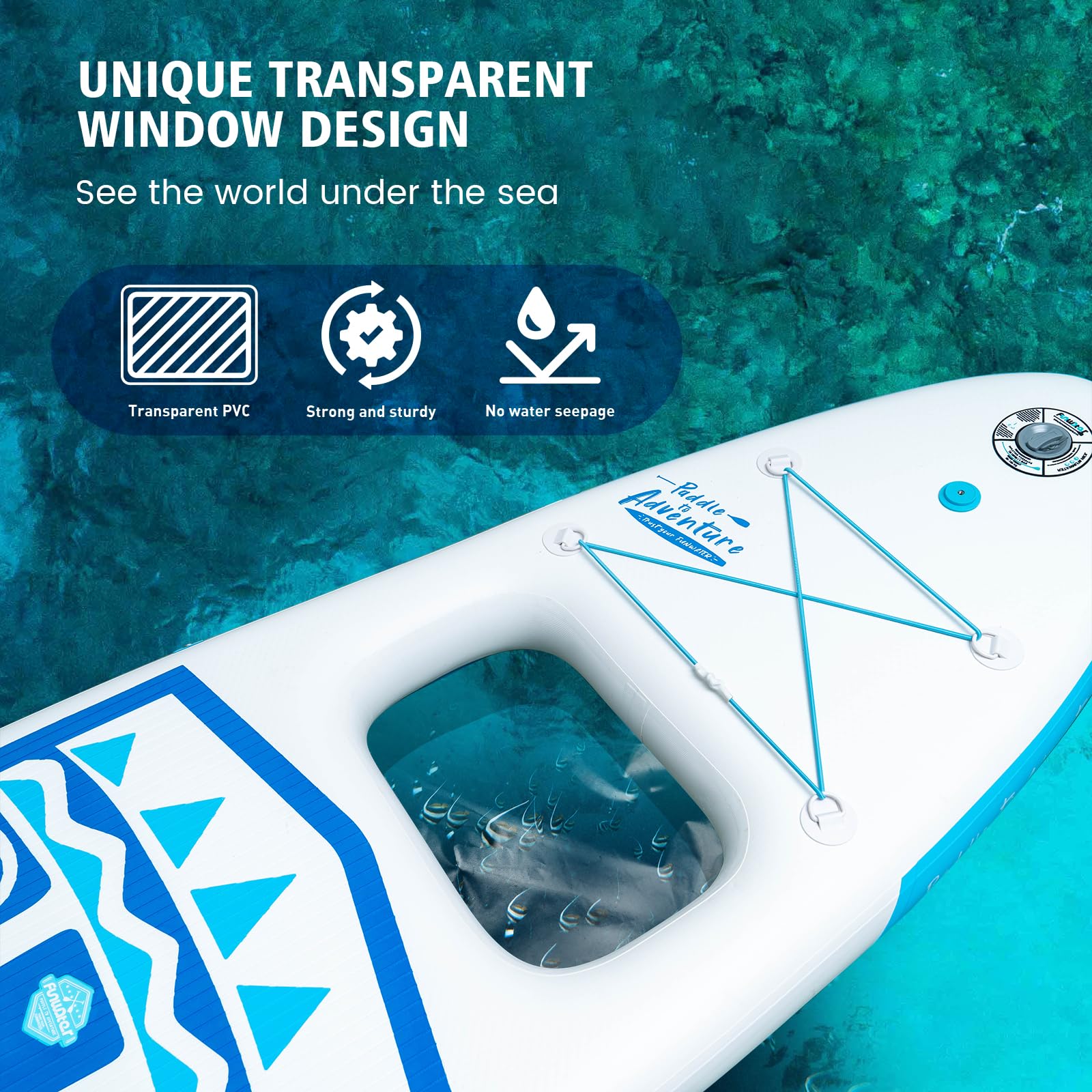 Snapklik.com : FunWater Stand UP Inflatable Paddle Board 106”X33”X6 ...