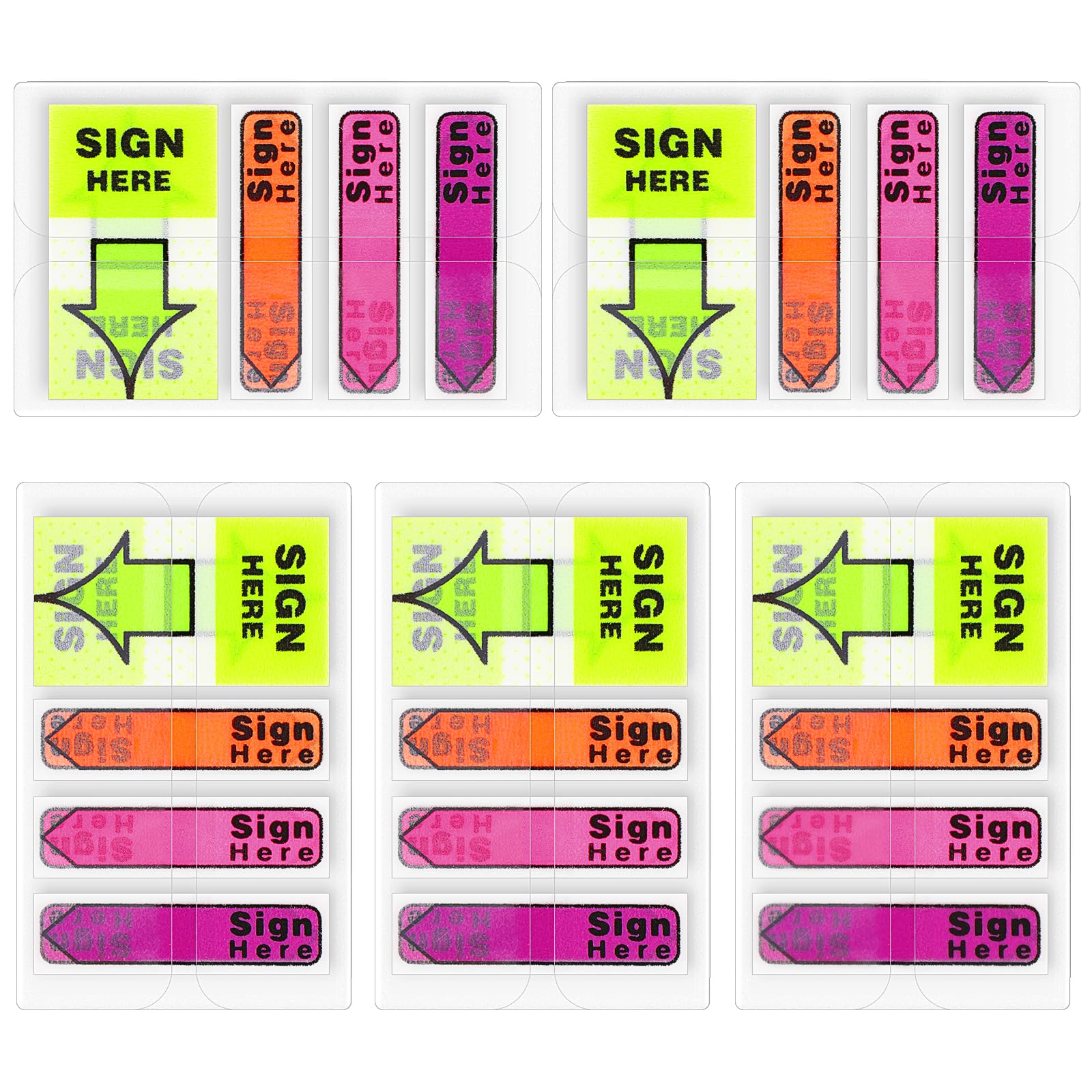 Amazon.com : AOZUO 500PCS/5 Packs Sign Here Tabs, Sign Date Stickers ...