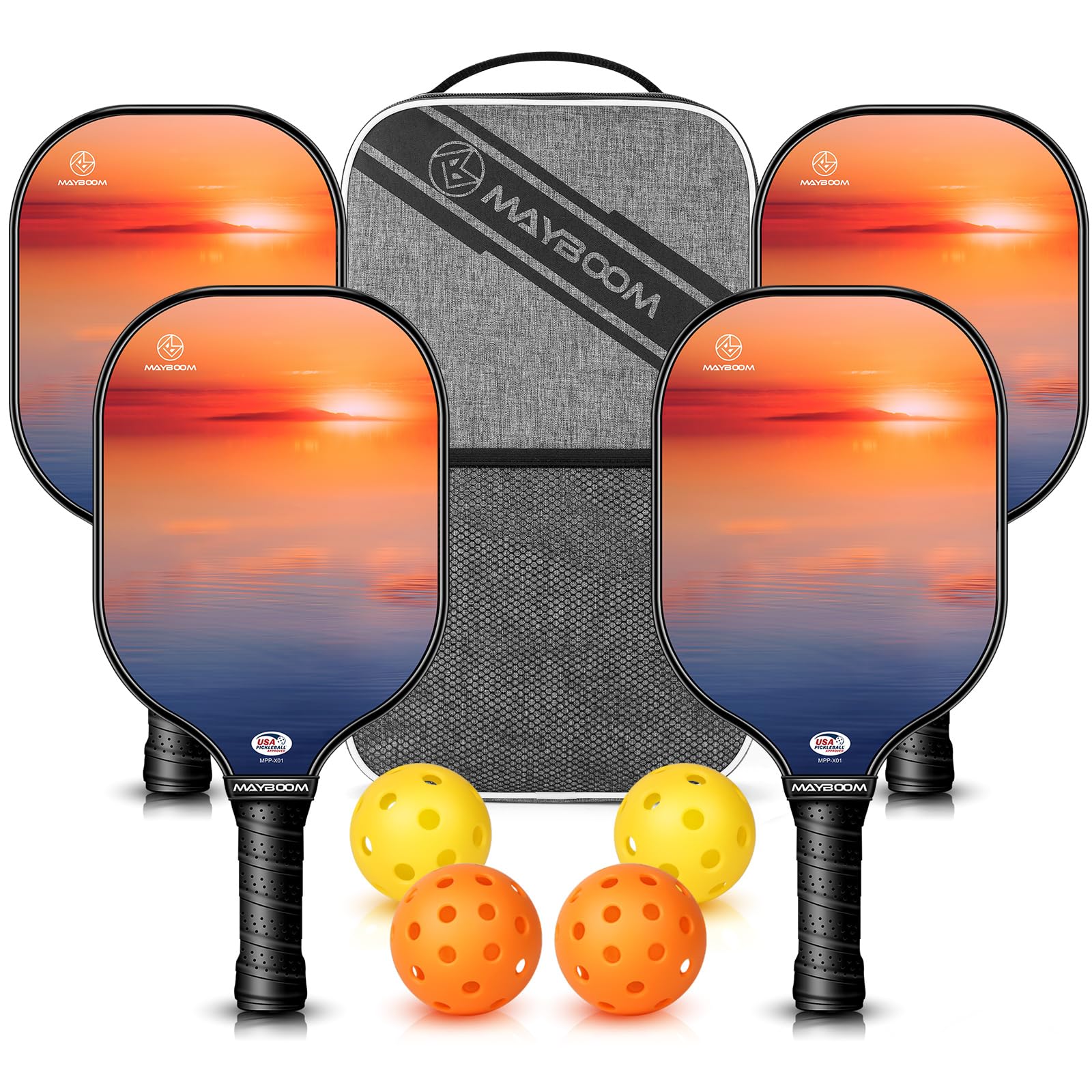 Snapklik.com : MayBoom Pickleball Paddles, USAPA Approved Fiberglass ...
