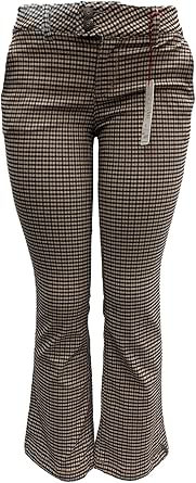 Sabrina Lauren Ankle Length Plaid Extended Boot Cut Leg Front Zipper ...