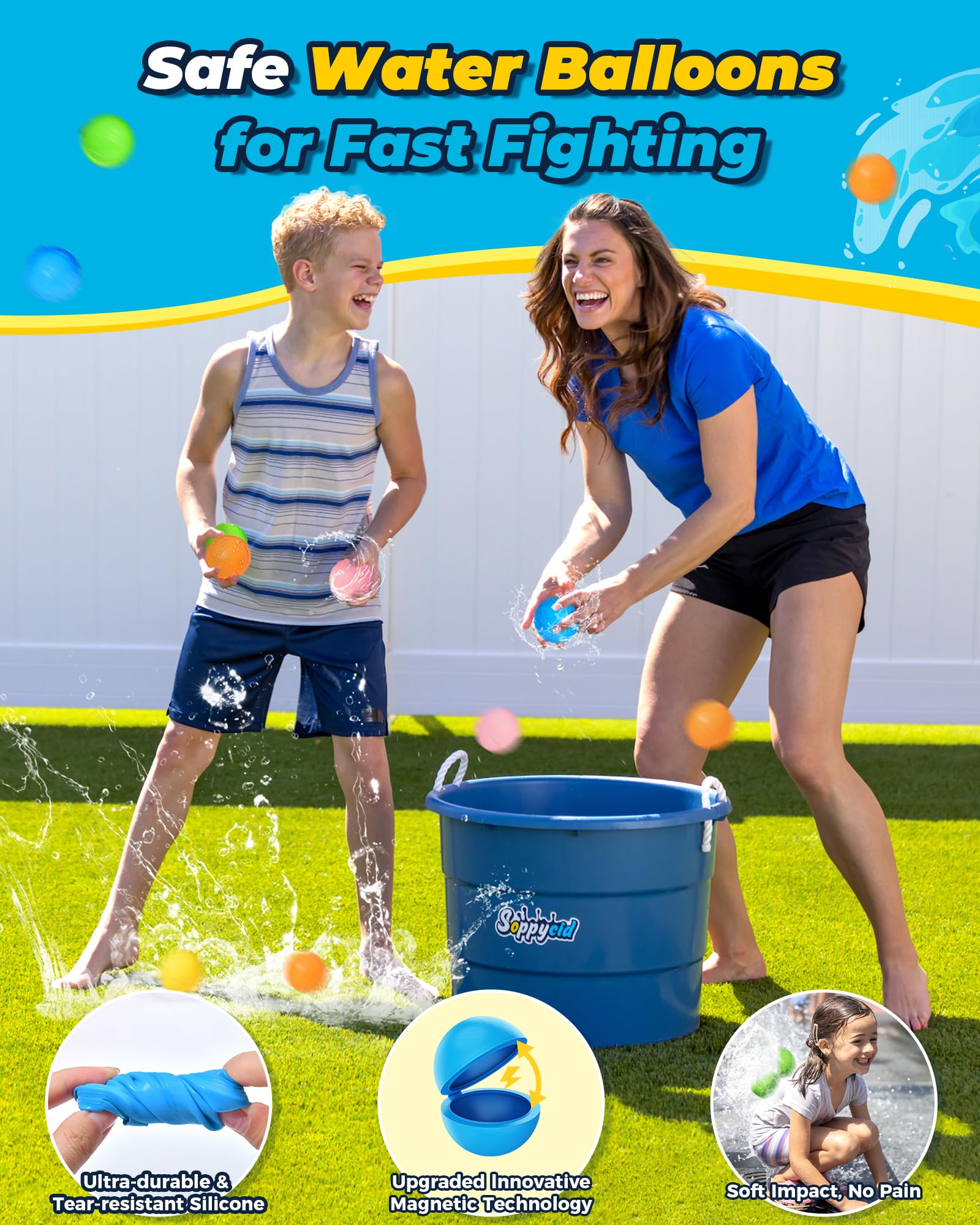 Snapklik.com : 25PC Reusable Water Balloons Quick Fill Self Sealing ...