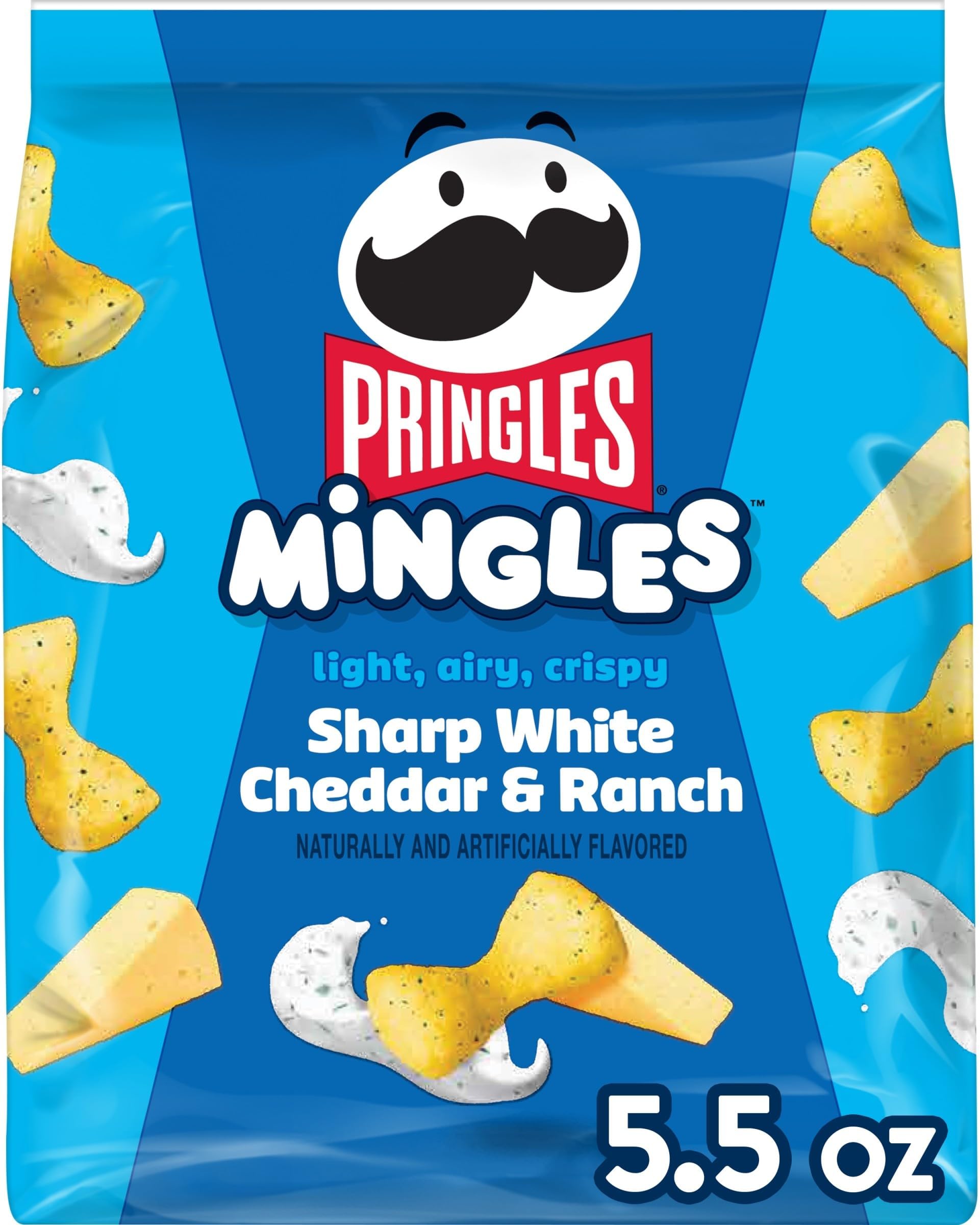 Amazon.com: Pringles Mingles Puffed Snacks, Sharp White Cheddar and ...