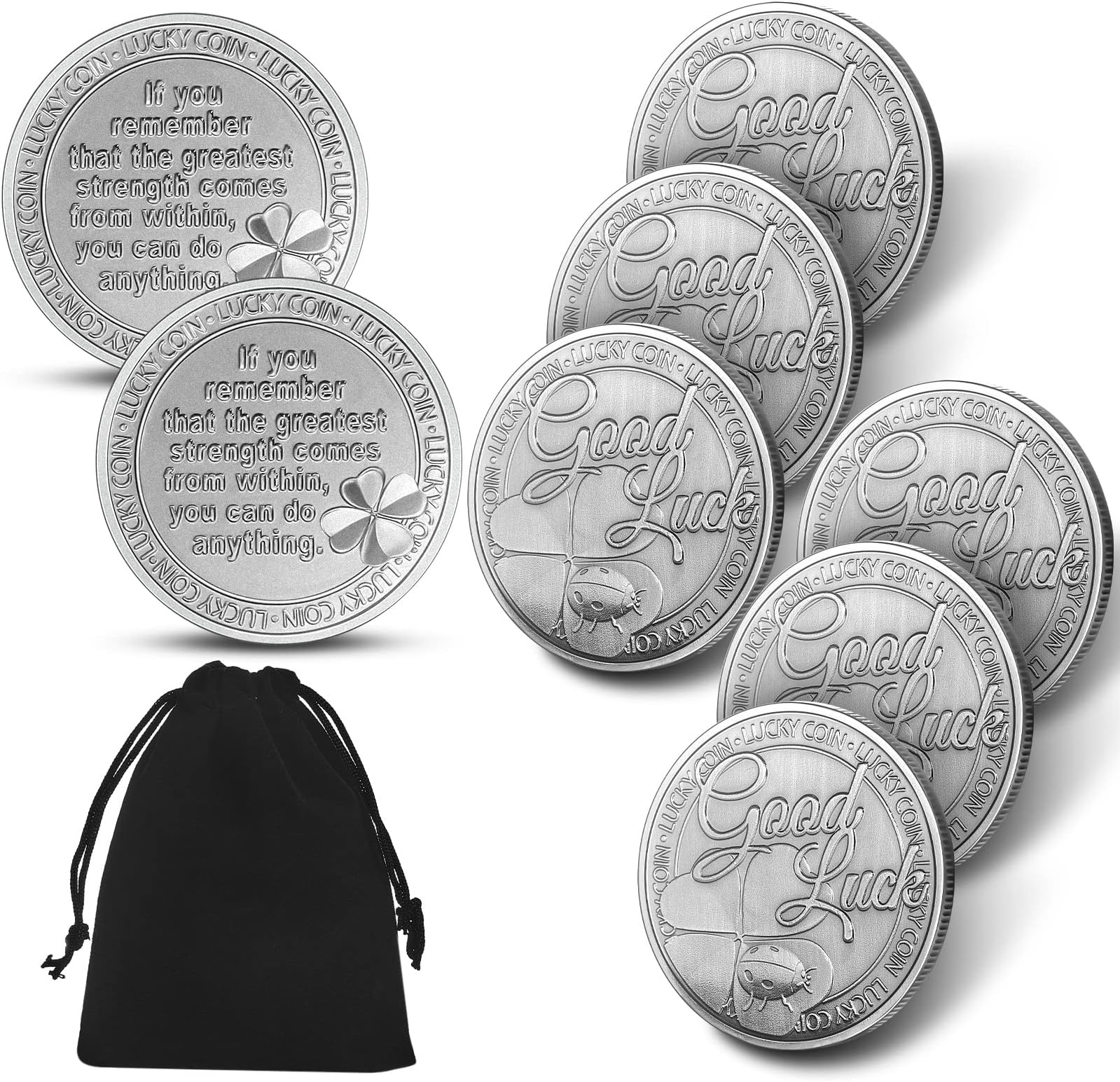 Amazon.com: Hicarer Lucky Coins 4 Leaf Clover Coins Round Collectors ...