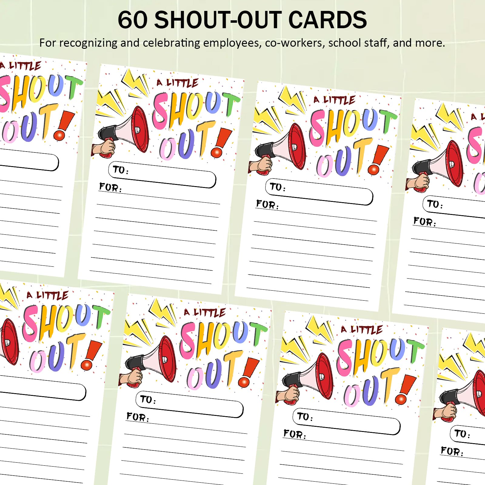 Snapklik.com : 60Pcs Shout Out Cards For Employees, Office Staff ...