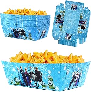 Amazon.com: 40 Pack Frozen Party Decorations, Frozen Paper Food Trays ...