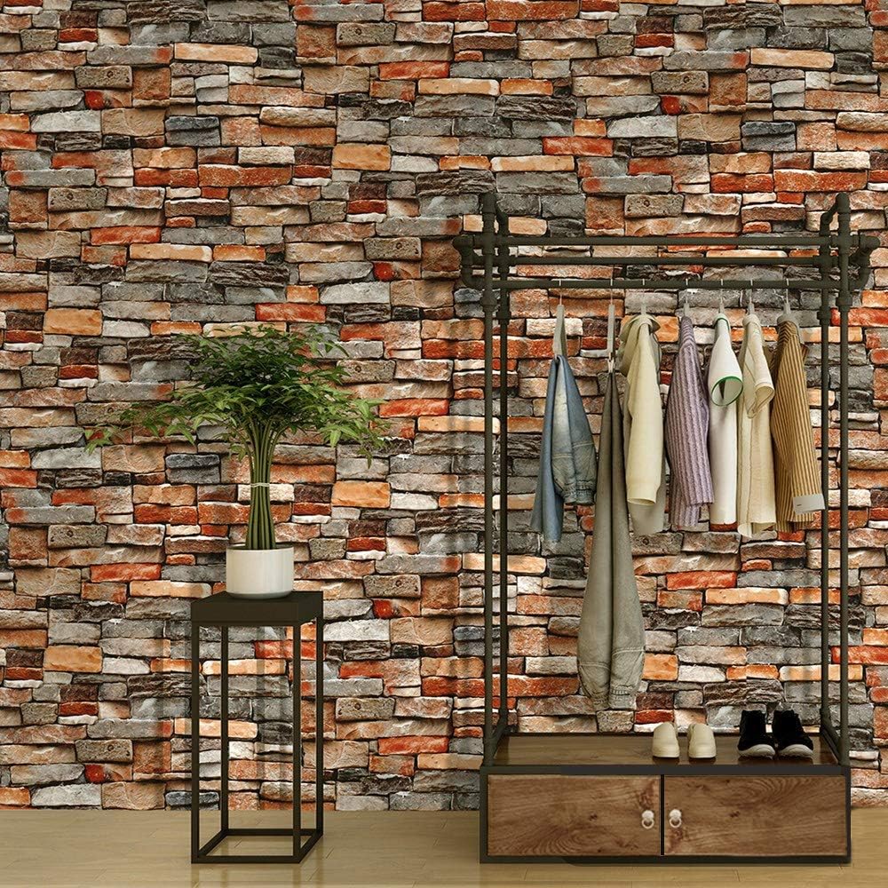 Snapklik.com : Stone Peel And Stick Wallpaper Rock 3D Stacked Faux ...