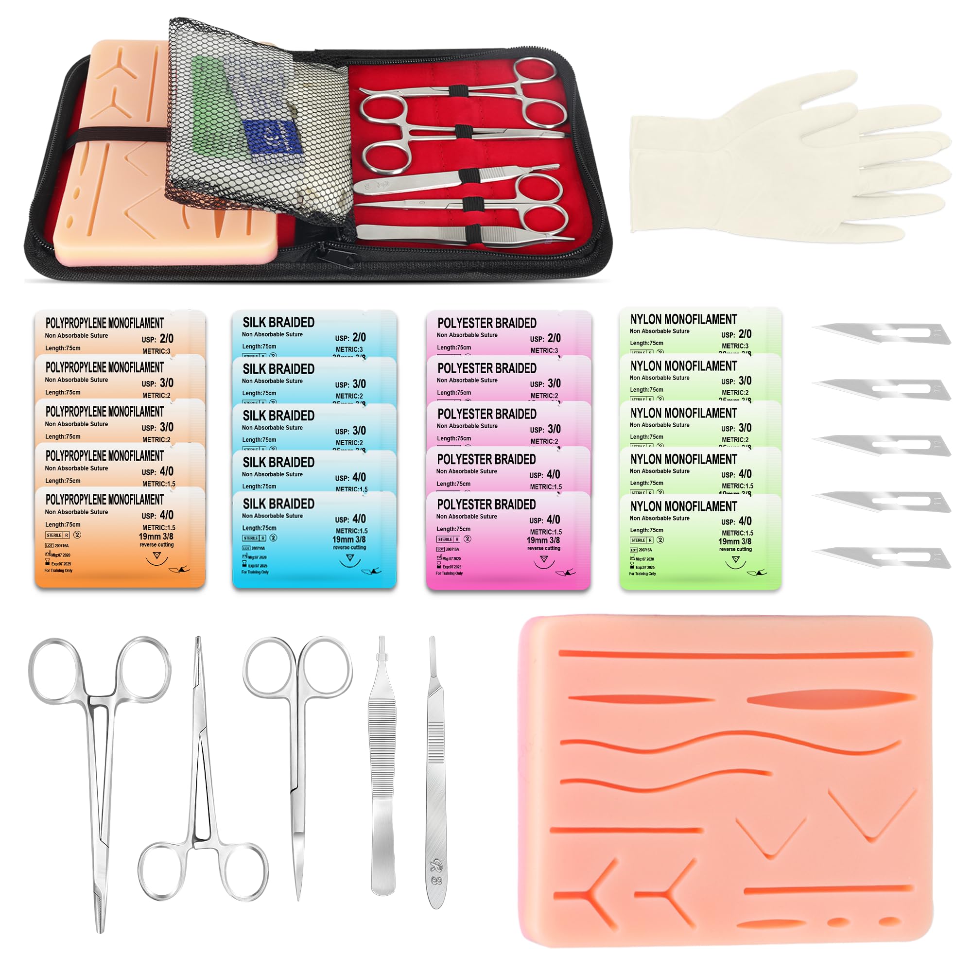5 Best Practice Suture Kit | 3-Layer Skin Pads Beat Flat Silicone