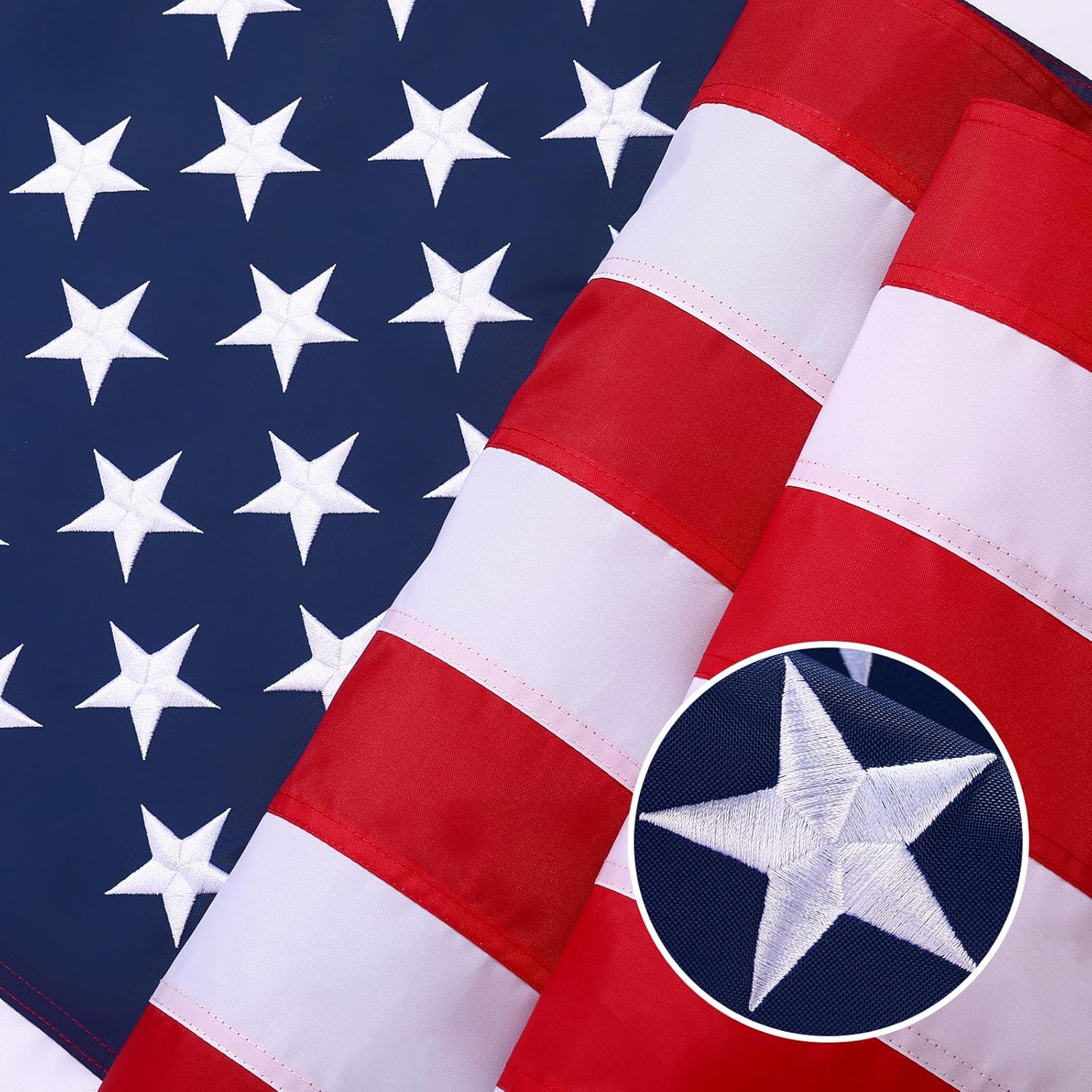 Amazon.com : Remagr Embroidered American Flag for Outside 210D Heavy ...