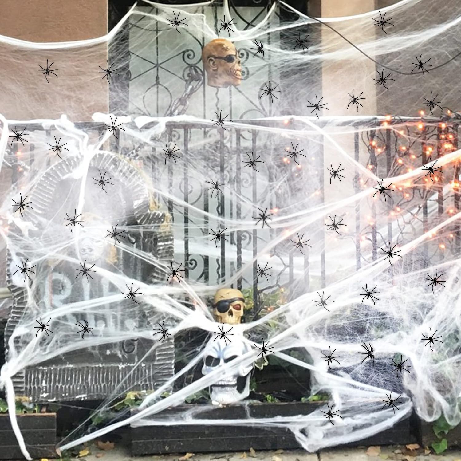 Halloween Deko, 30g Dehnbare Halloween Spinnenweben mit 30 Stück ...