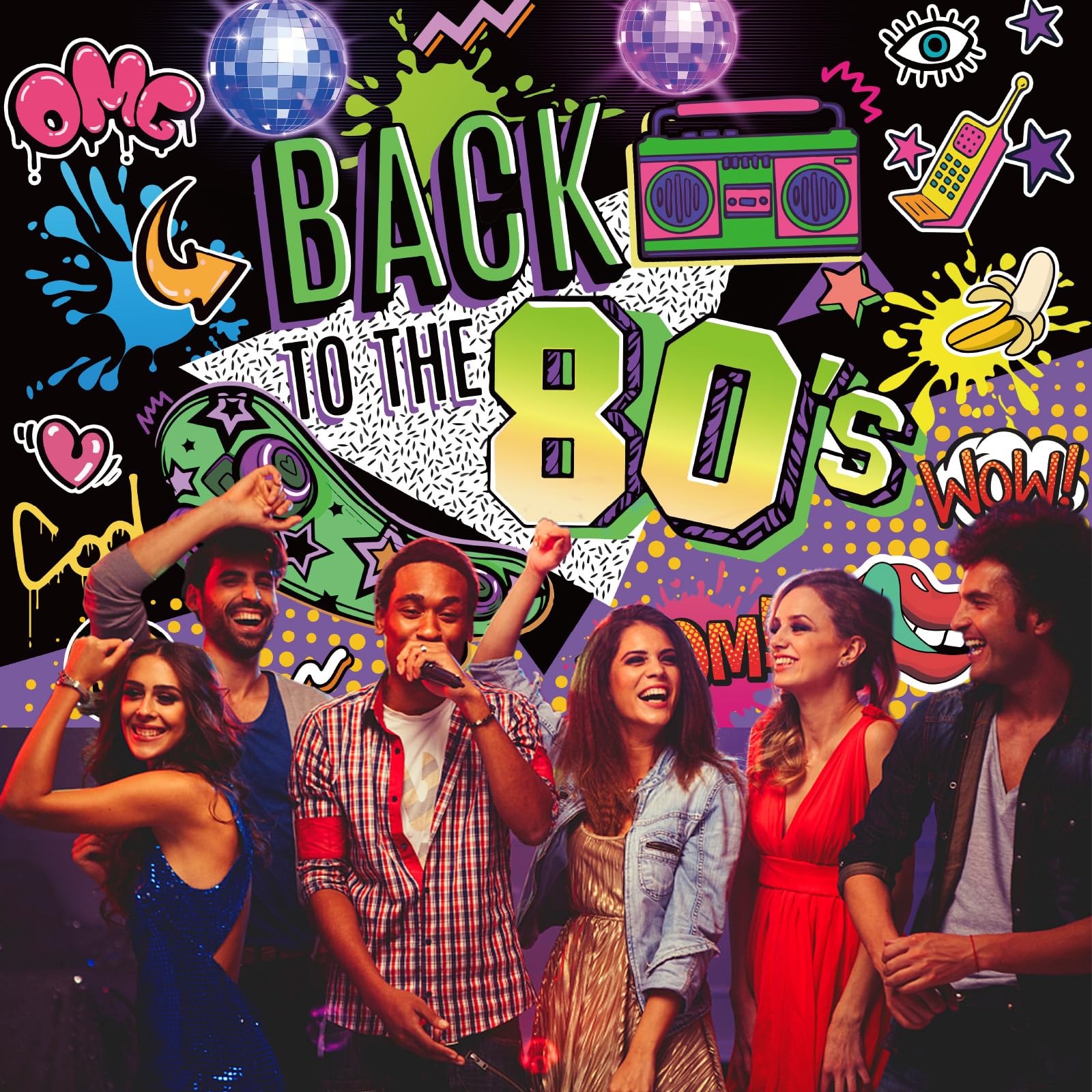 Snapklik.com : 80s Party Decorations 80s Birthdays Theme Party ...