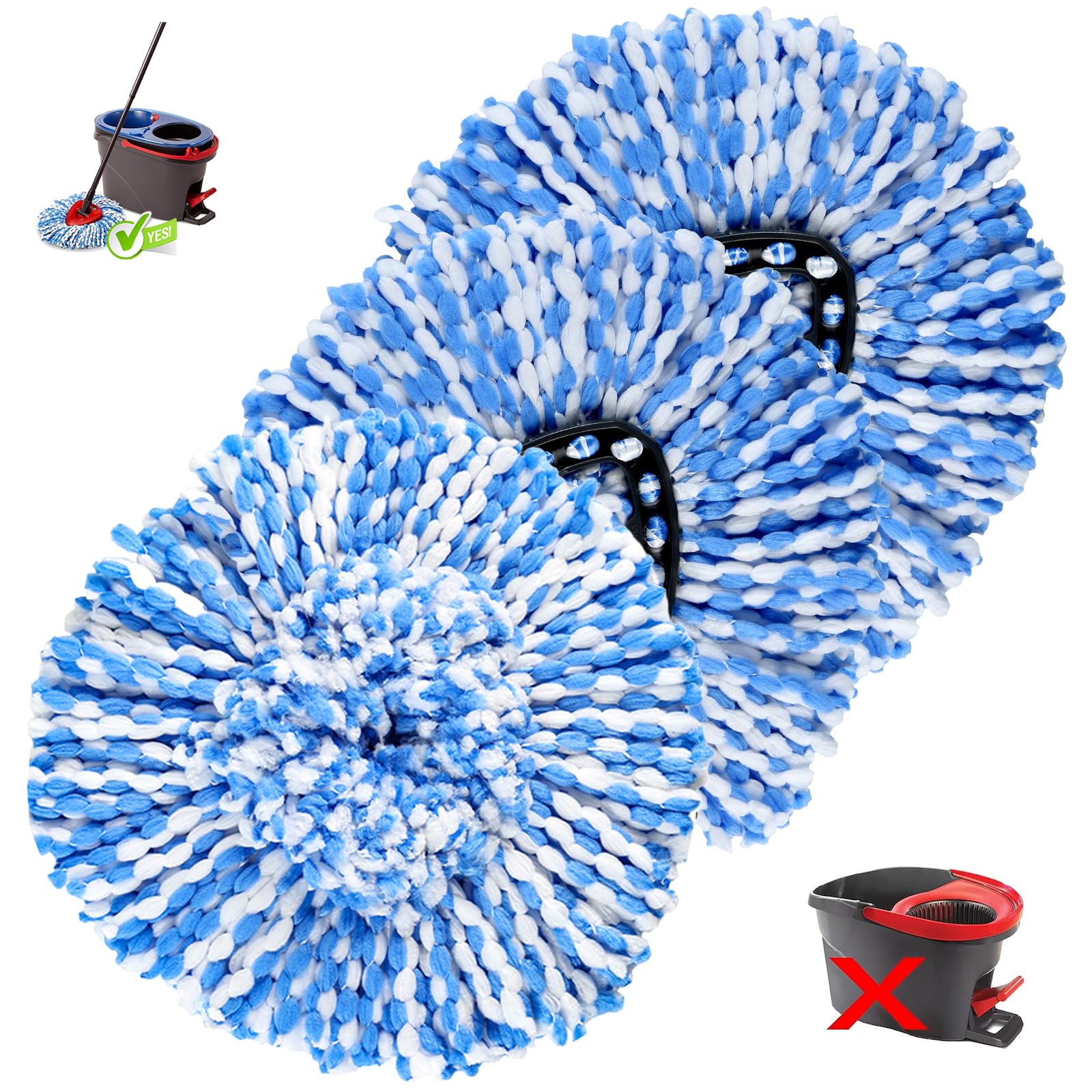 Snapklik.com : 3 Pack Mop Replace Heads Compatible
