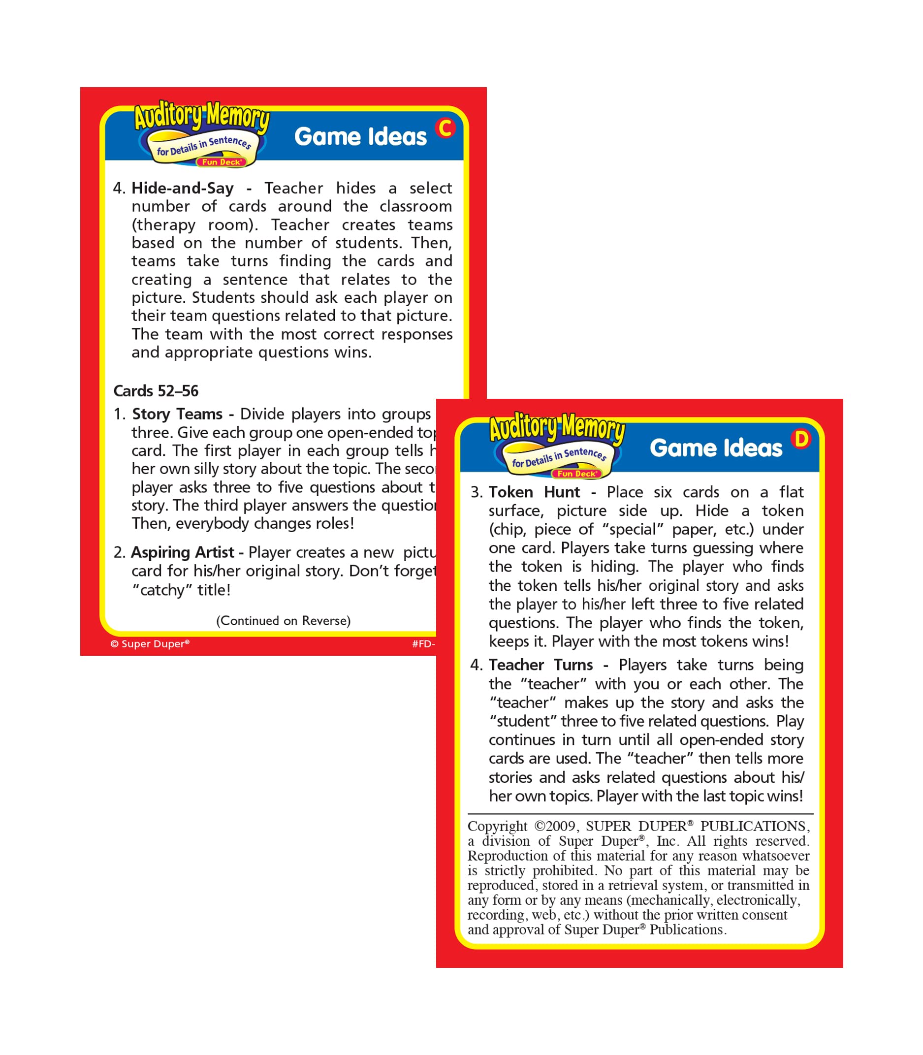 Buy Super Duper Publications | Auditory Memory for Details in Sentences ...