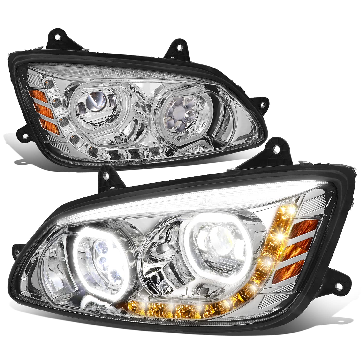 Amazon.com: Auto Dynasty Full LED Halo DRL Projector Headlights ...