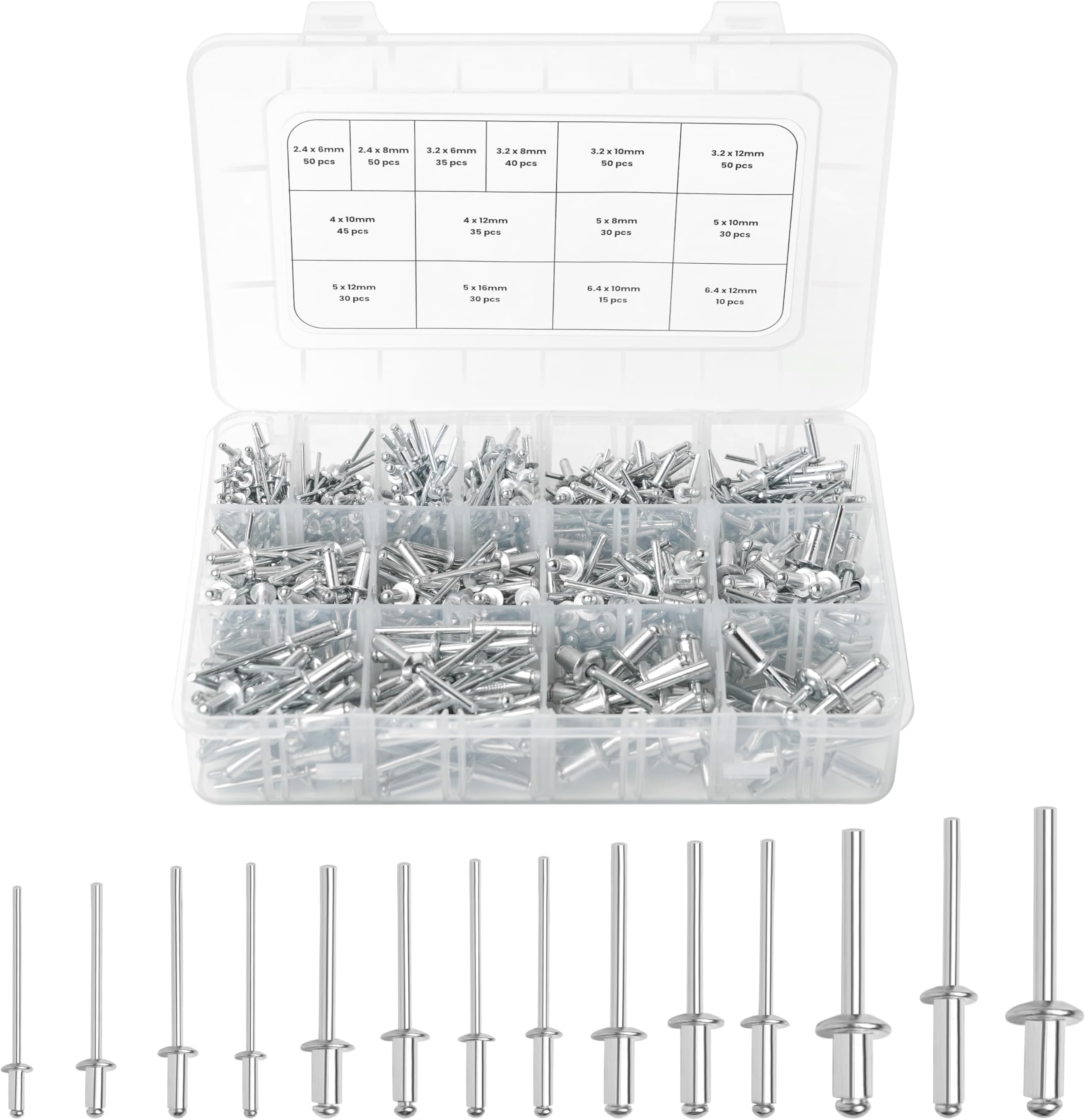 Winter Shore Rivets Aveugles Argentés 14 Tailles (Lot de 500 ...